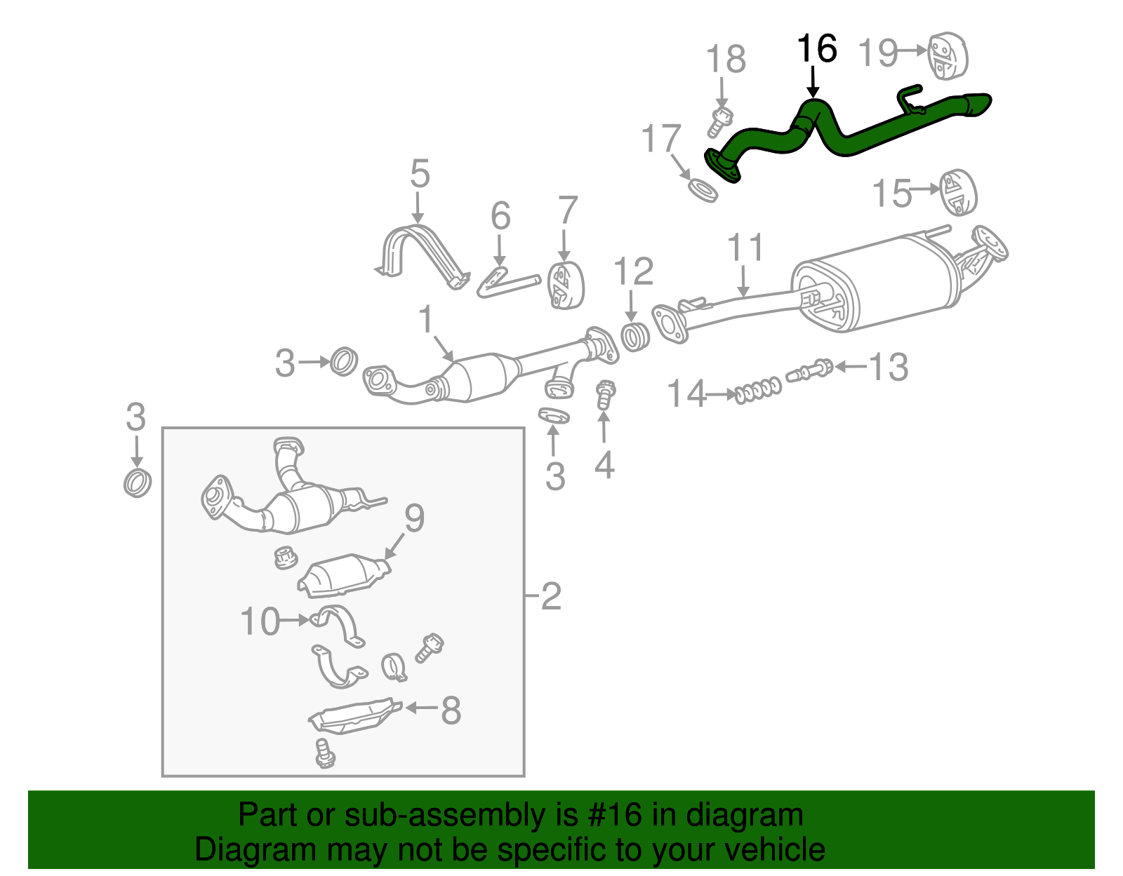 2010-2024 Toyota 4Runner Tail Pipe 17430-31870 | Toyota Parts Center