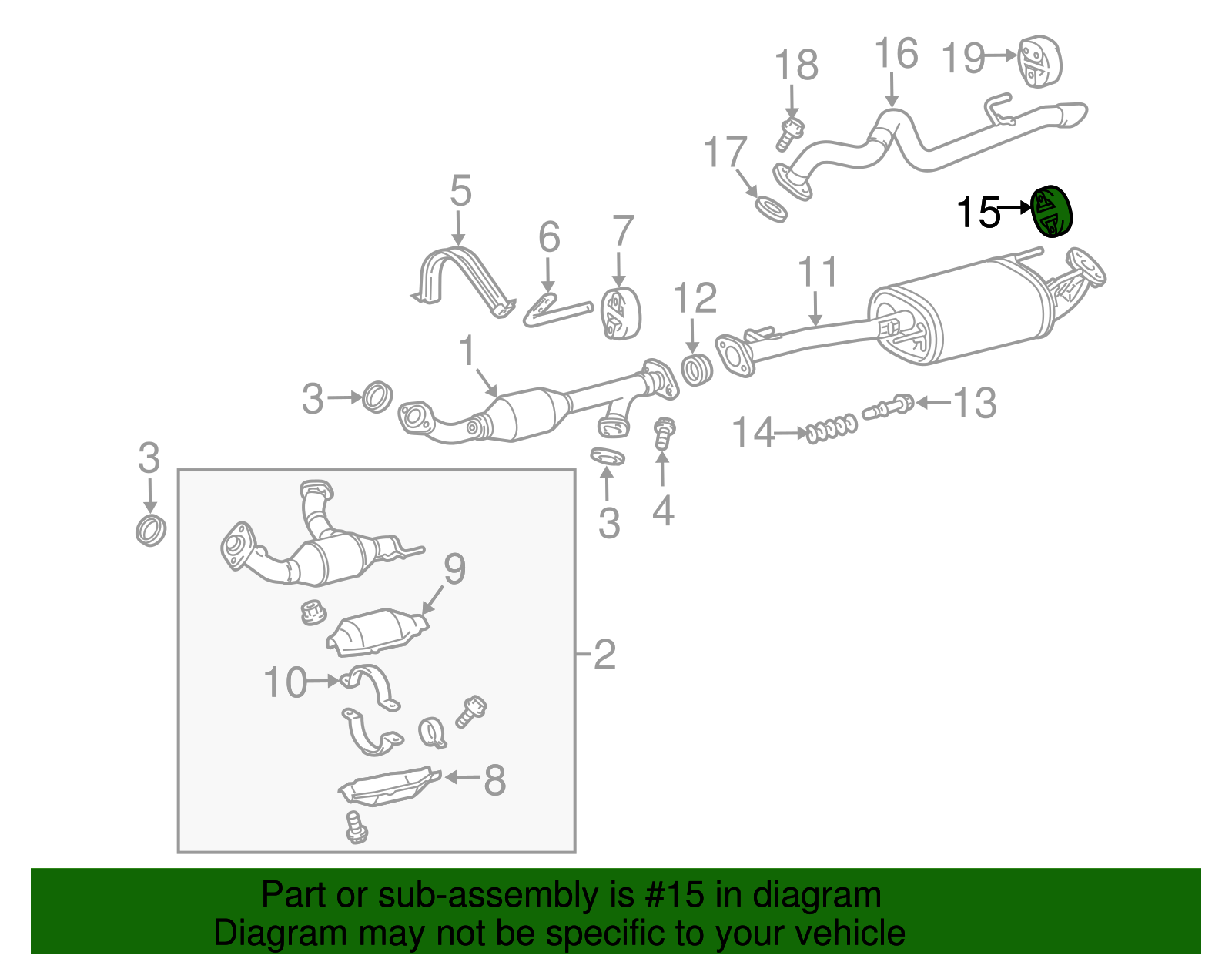 2001-2025 Toyota Exhaust Pipe Hanger or Support 17565-0P041 | Toyota ...