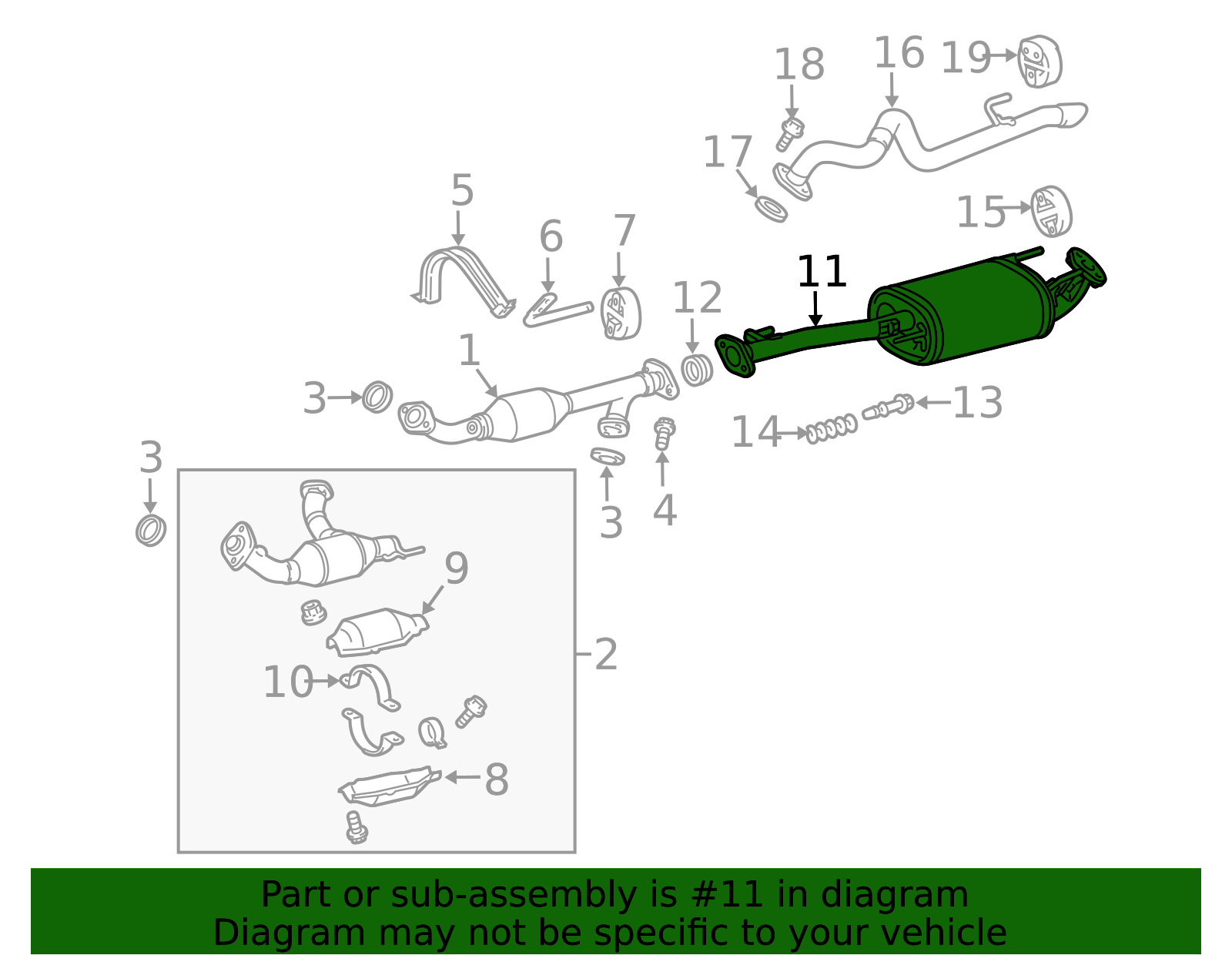 2010-2024 Toyota 4Runner Exhaust Muffler 17420-31360 | Toyota Parts Center