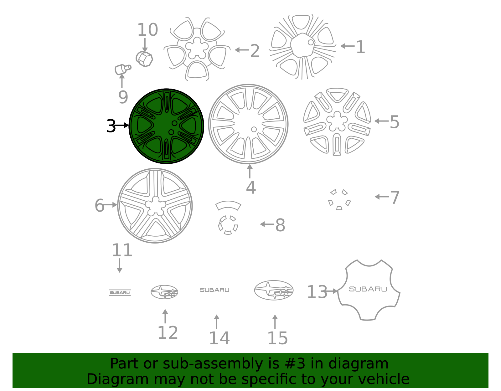 2006-2008 Subaru Forester Wheel, Alloy 28111SA031 | Subaru Online Parts