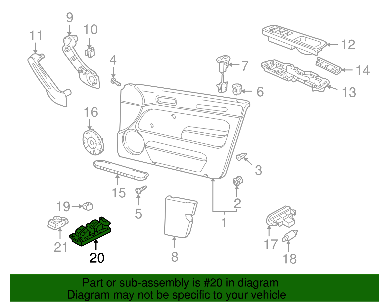 1J4-959-857-D - Window Switch 1998-2014 Volkswagen | Volkswagen Parts ...