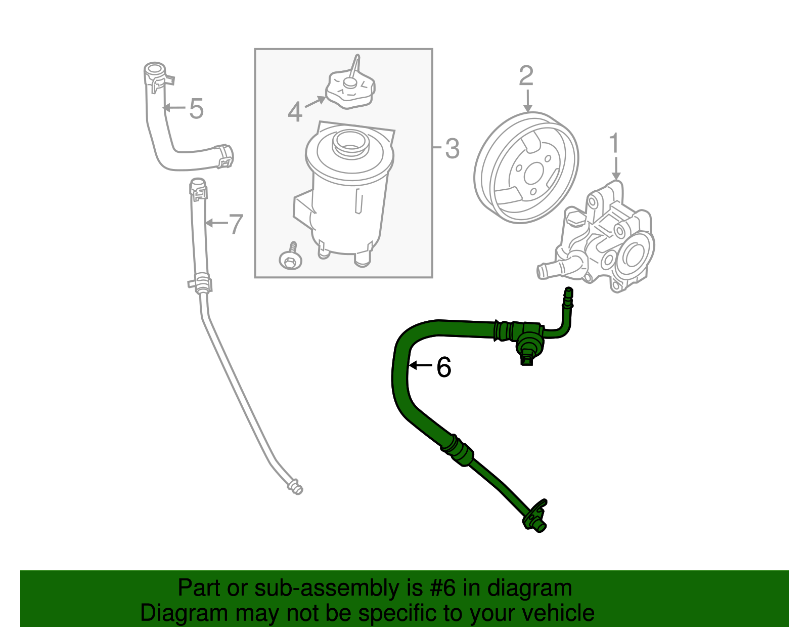 2006-2011 Ford Ranger Motorcraft™ Power Steering Pressure Hose PSH-63 ...