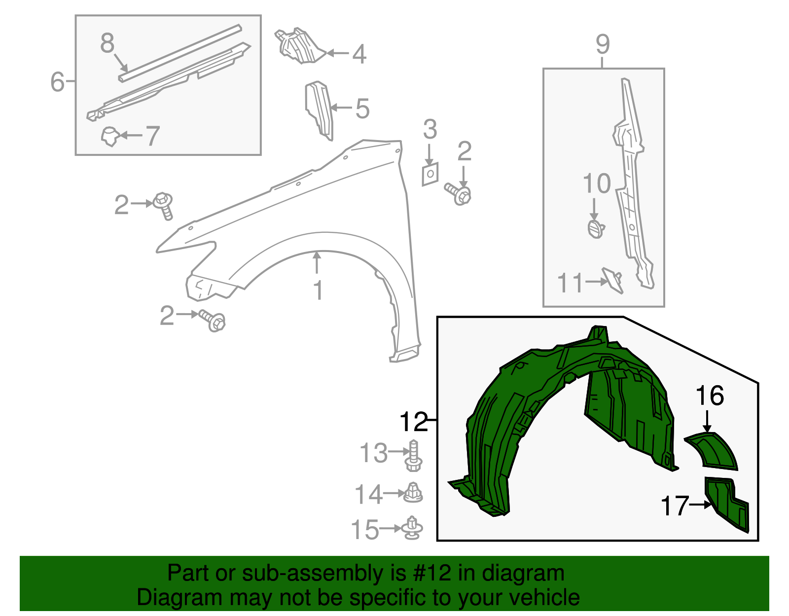 OEM 2018-2024 Toyota Camry Fender Liner Part # 53806-06271 | Modern ...
