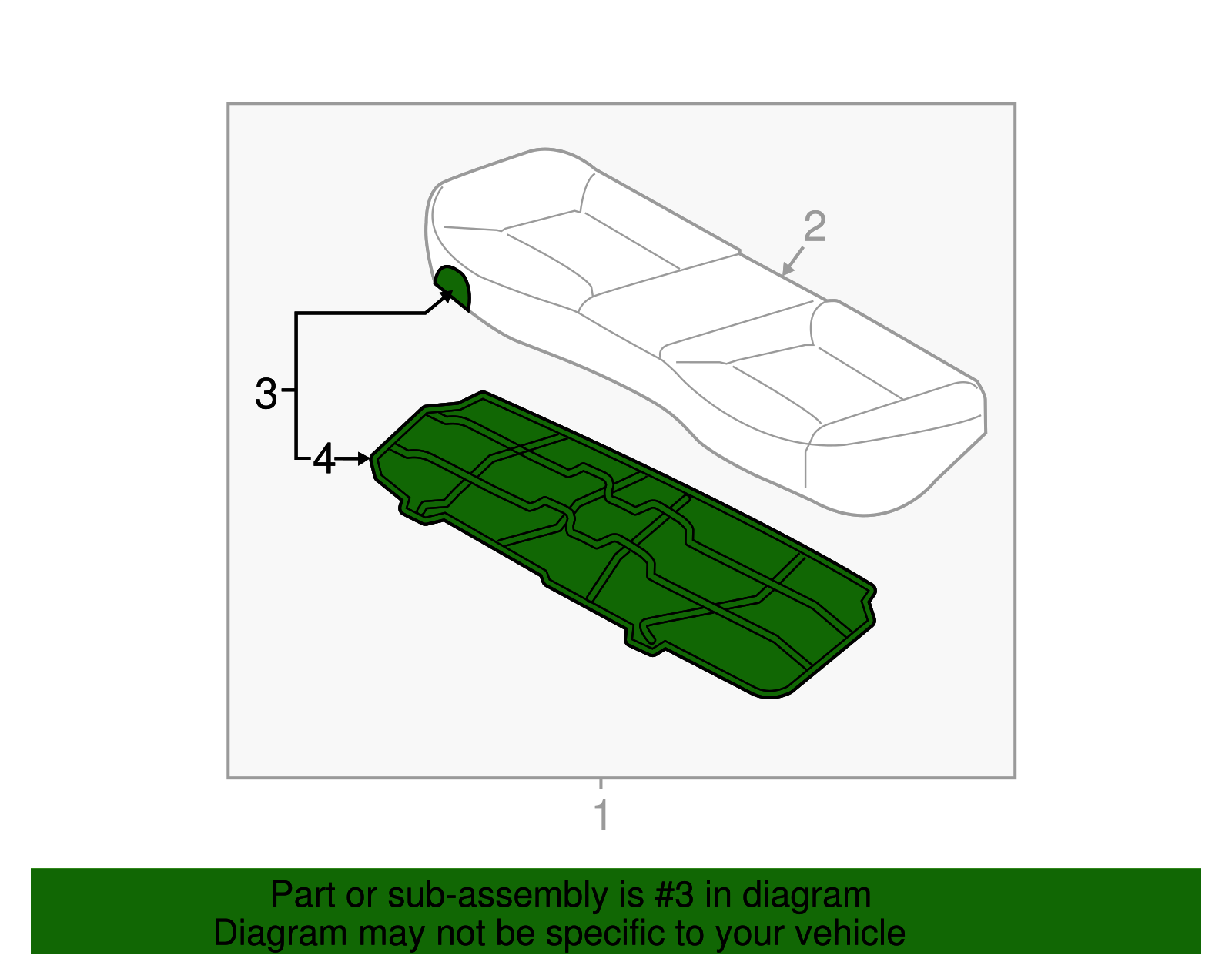 Hyundai - 89150-3X700 - Seat Cushion Pad - 2013-2014 Hyundai Elantra ...