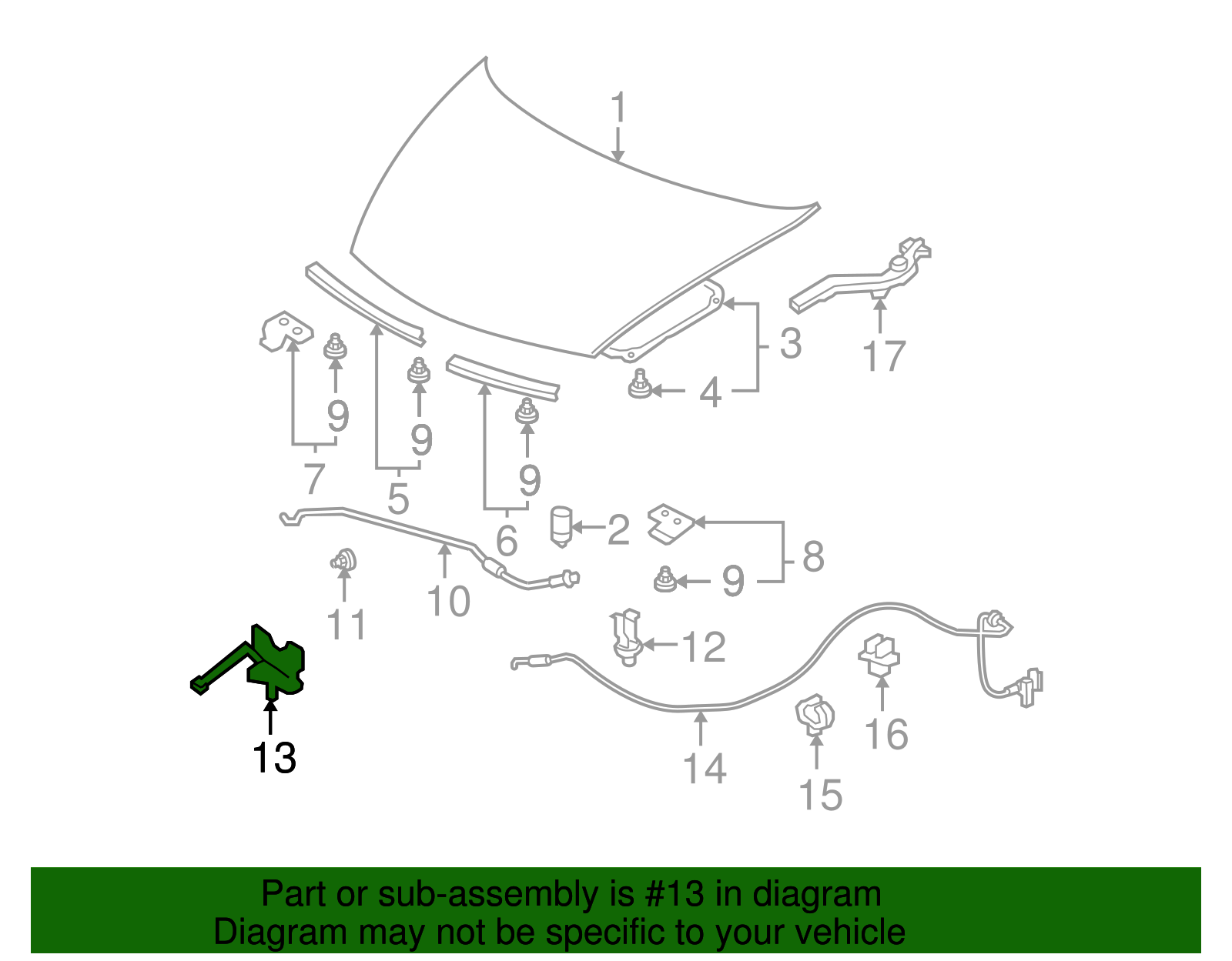 74120-SNA-A21 - Hood Lock 2006-2011 Honda Civic | Honda Parts Online
