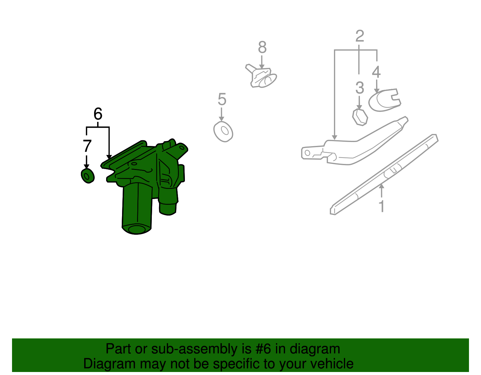 OEM GM Rear Window Wiper Motor For 2007-2017 GM - Part No. 25864153 ...