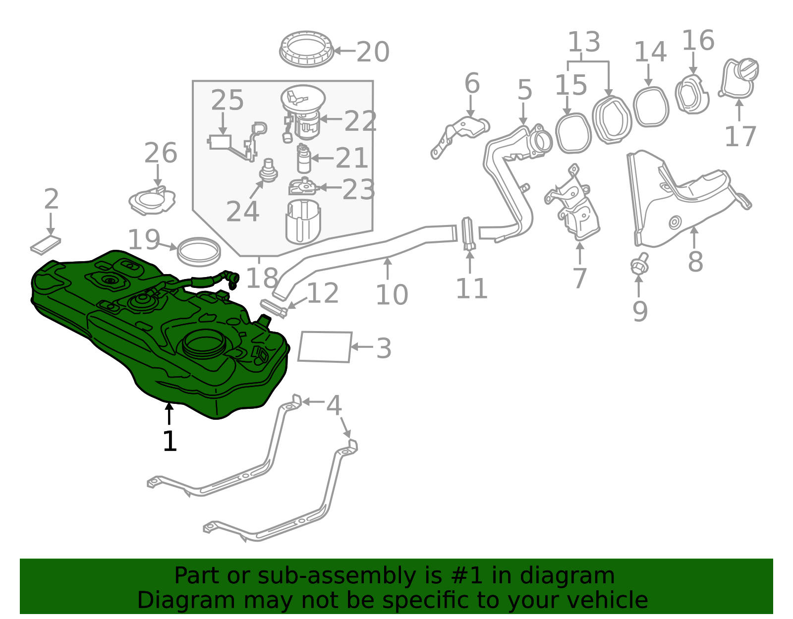 2016-2020 Toyota Fuel Tank 77001-WB007 | Toyota Parts Center