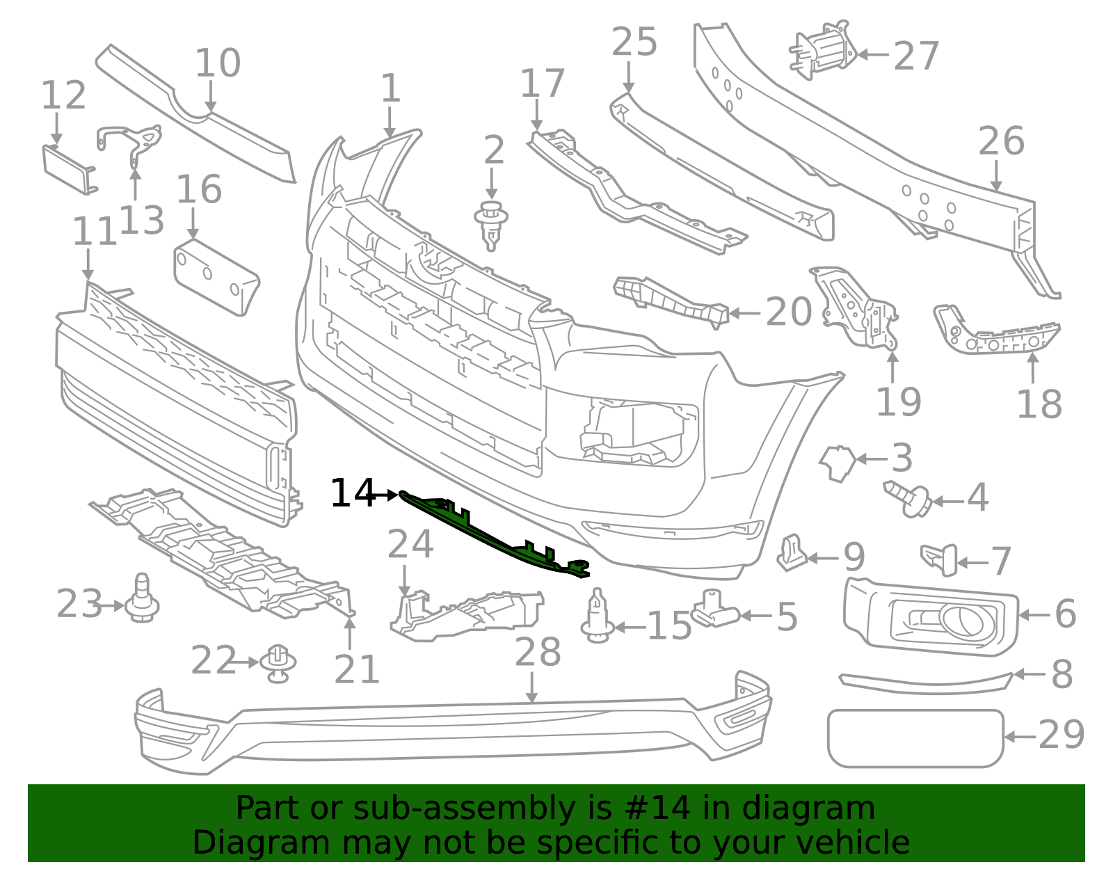 Genuine Toyota Bumper Cover Support Rail (Left, Front, Lower) part ...