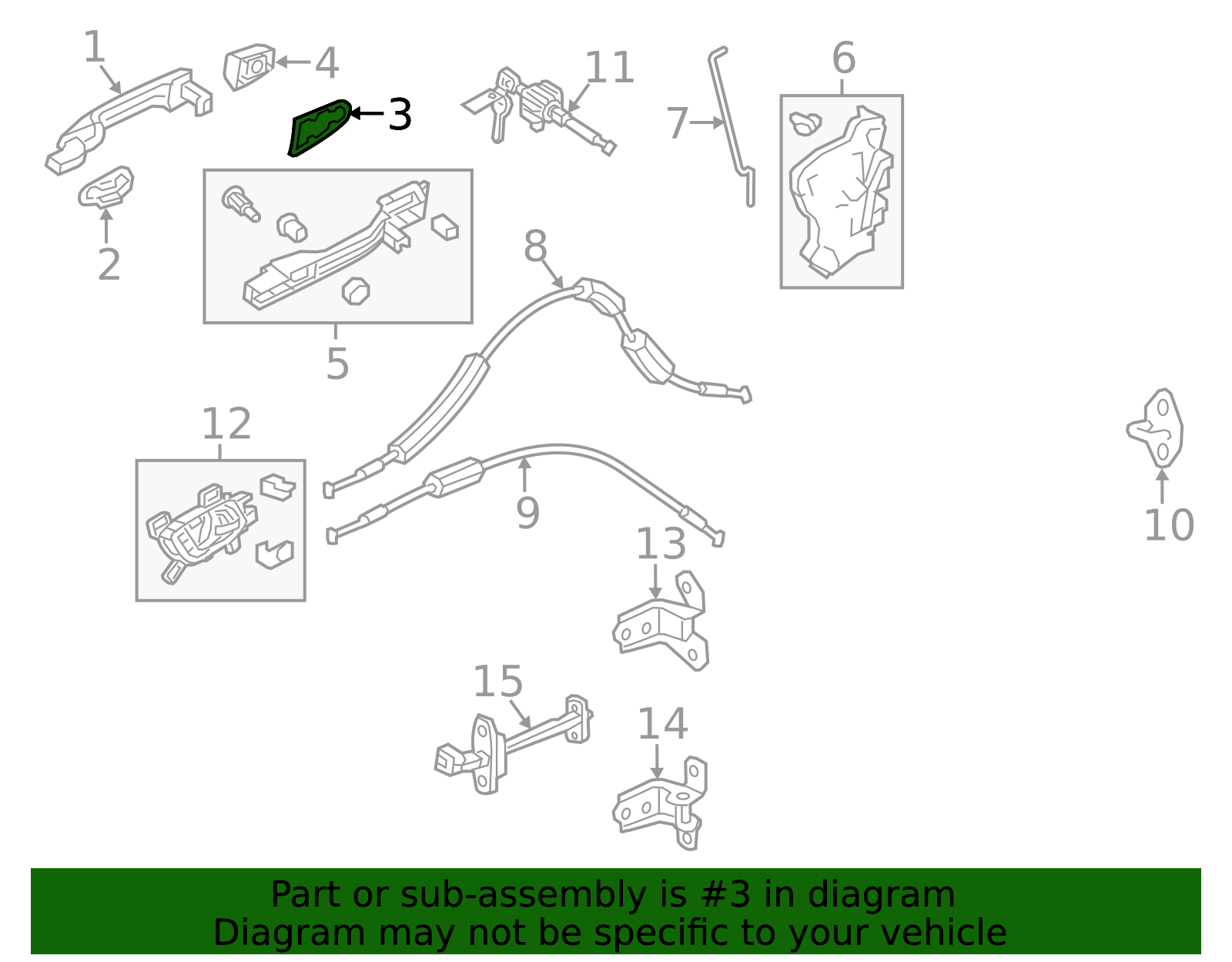 72144-TBA-A01 - Handle, Outside Gasket 2016-2021 Honda Civic | Honda ...