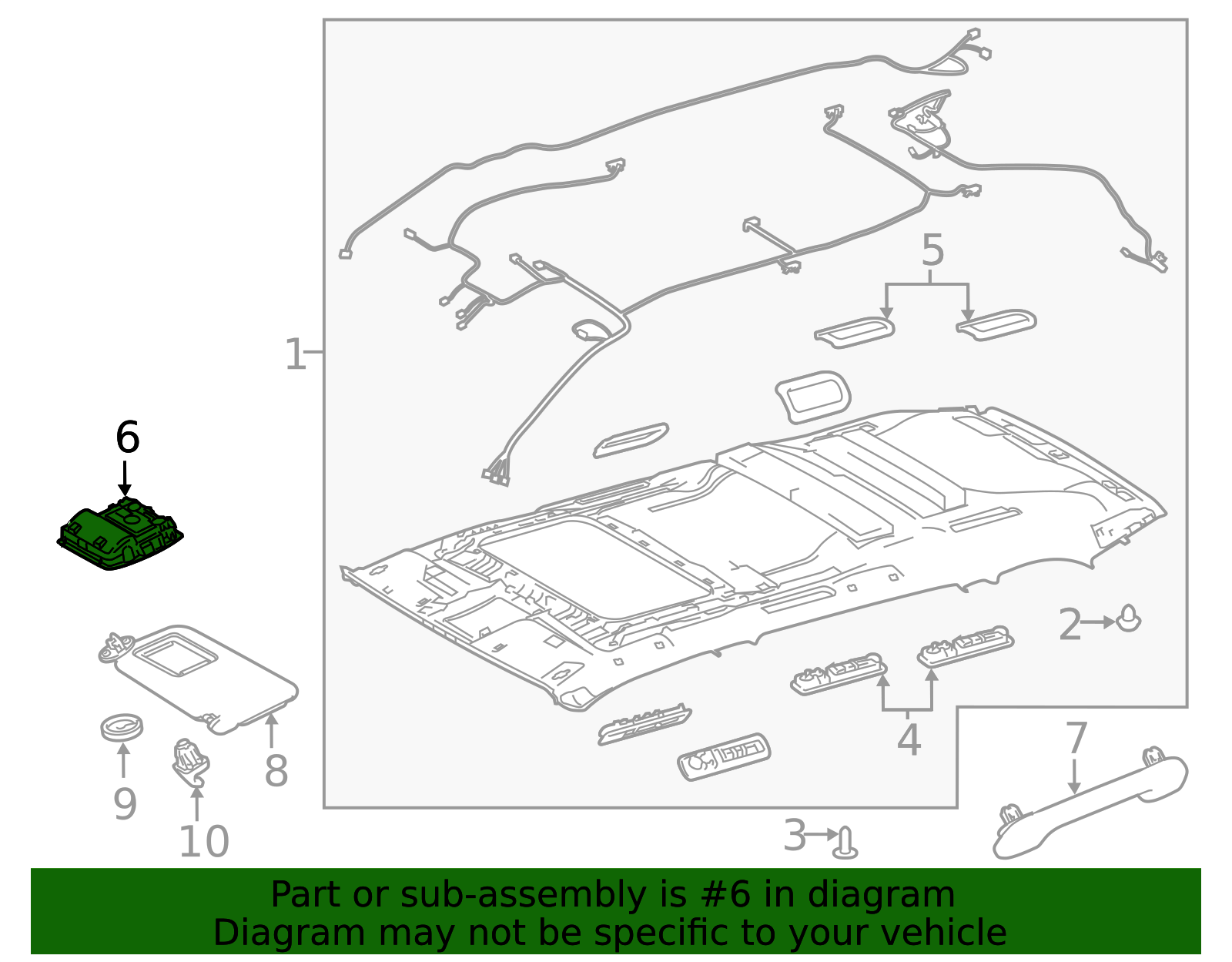 Genuine Official Toyota Overhead Console part# 63650-0E140-B0 for 2014 ...