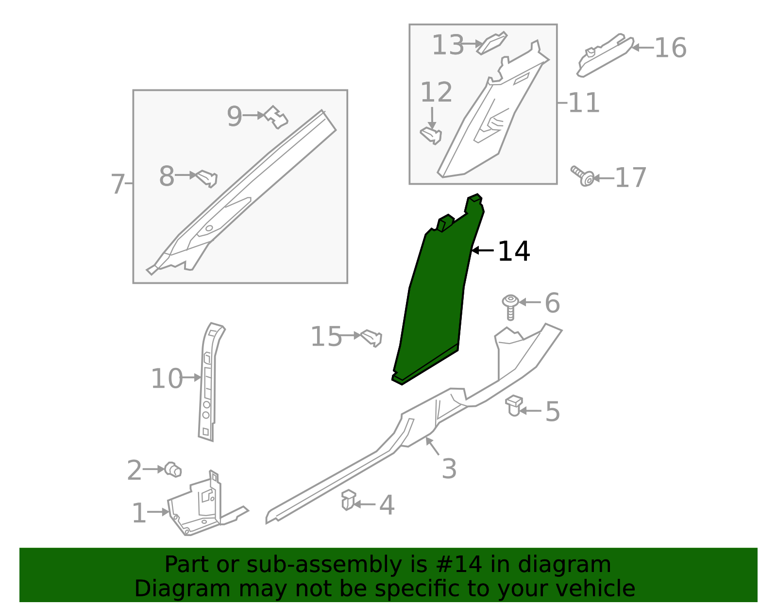 2019-2023 Volkswagen Arteon Lower Center Pillar Trim 3G8-867-291-82V ...