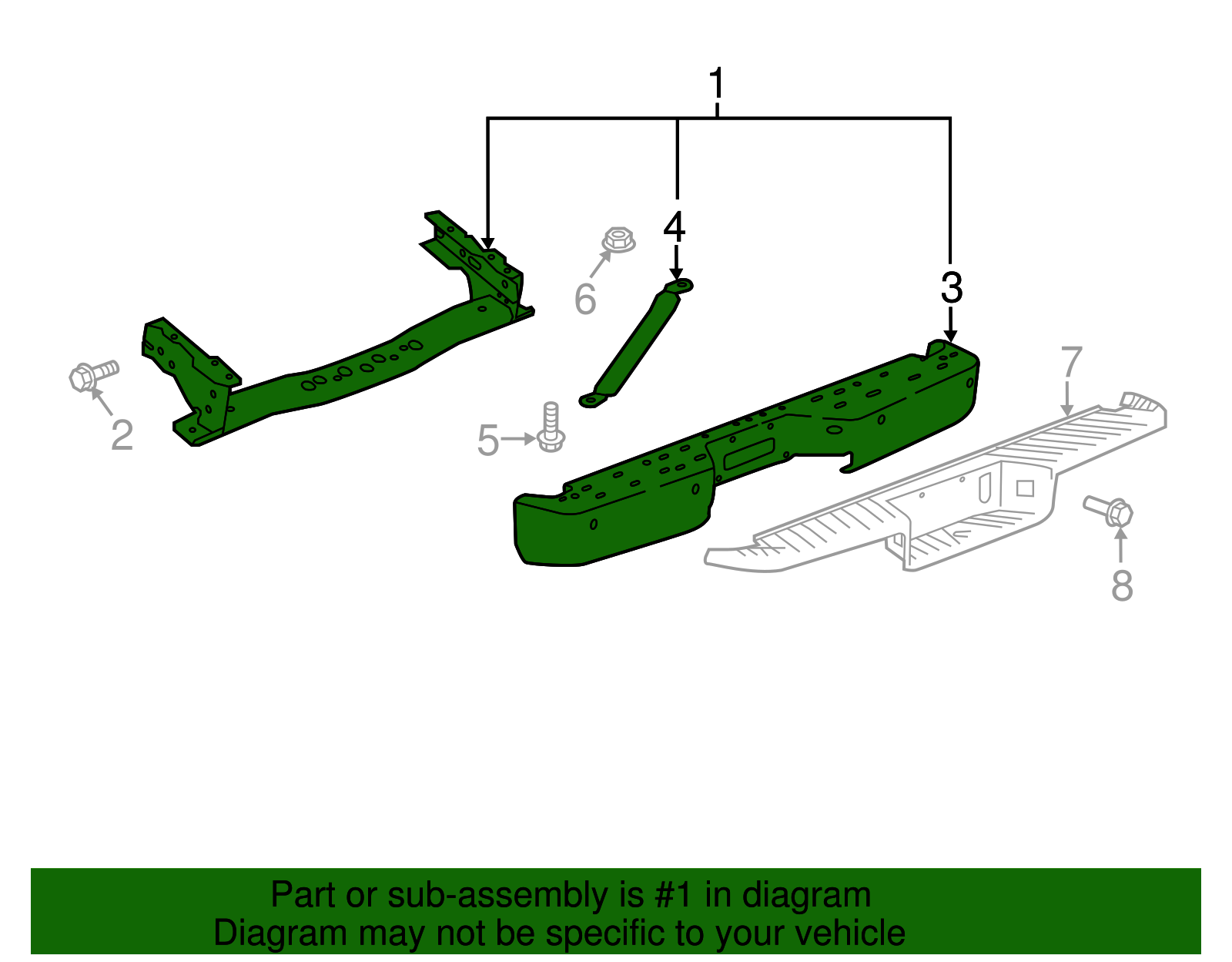 85022-EZ20A - Rear Bumper Assembly 2017-2019 Nissan TITAN | Nissan ...