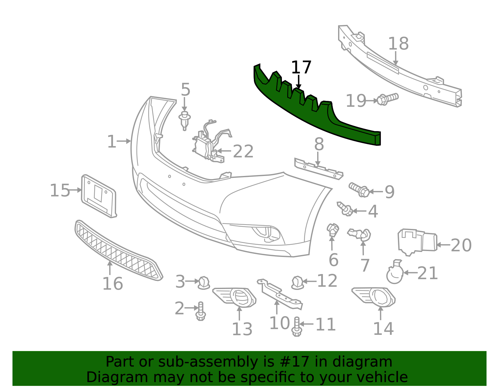 2011-2014 Toyota Sienna Bumper Impact Absorber 52611-08030 | Toyota ...