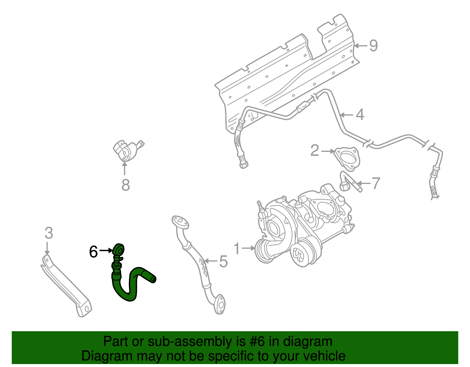2000-2005 Volkswagen Passat Water Hose Assembly 06B-121-497-F | VW ...