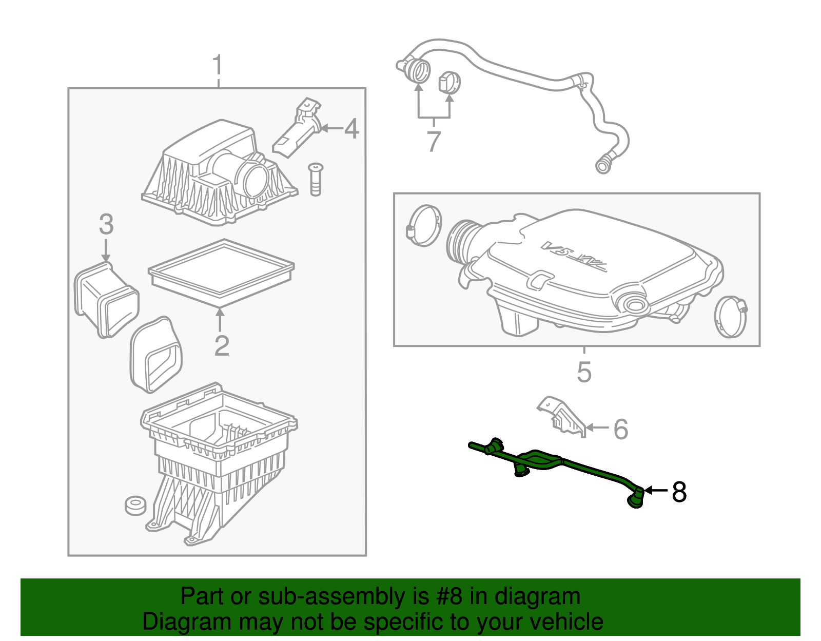 2017-2022 GM Positive Crankcase Ventilation (PCV) Fresh Air Tube ...