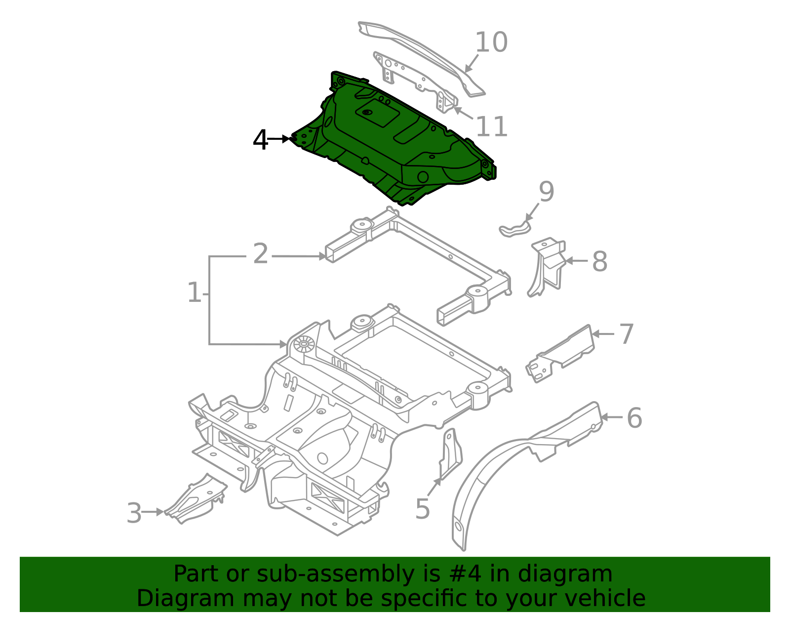 2020-2025 Porsche 911 Rear Floor Pan 992-813-503-KY-GRV | Porsche ...