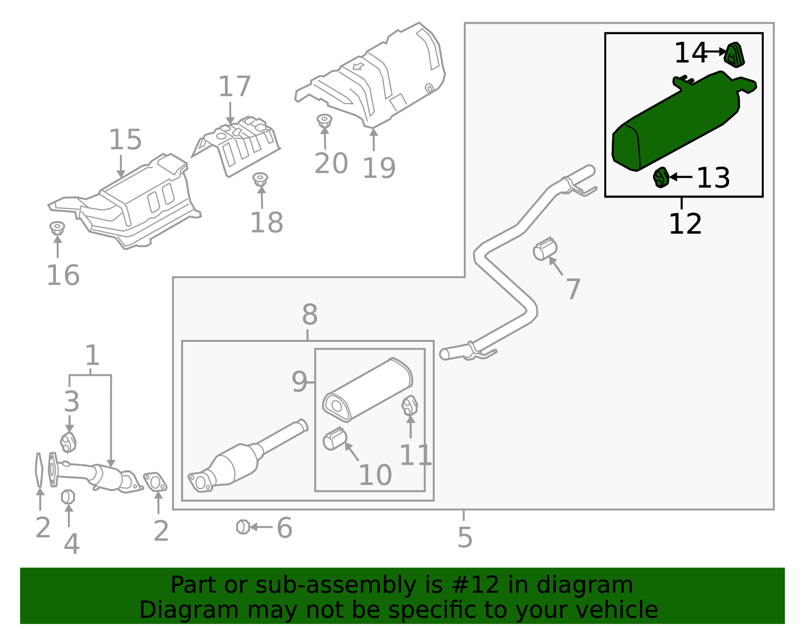 28710-M7440 - Rear Muffler 2019-2021 Kia Forte | Kia.Parts Store