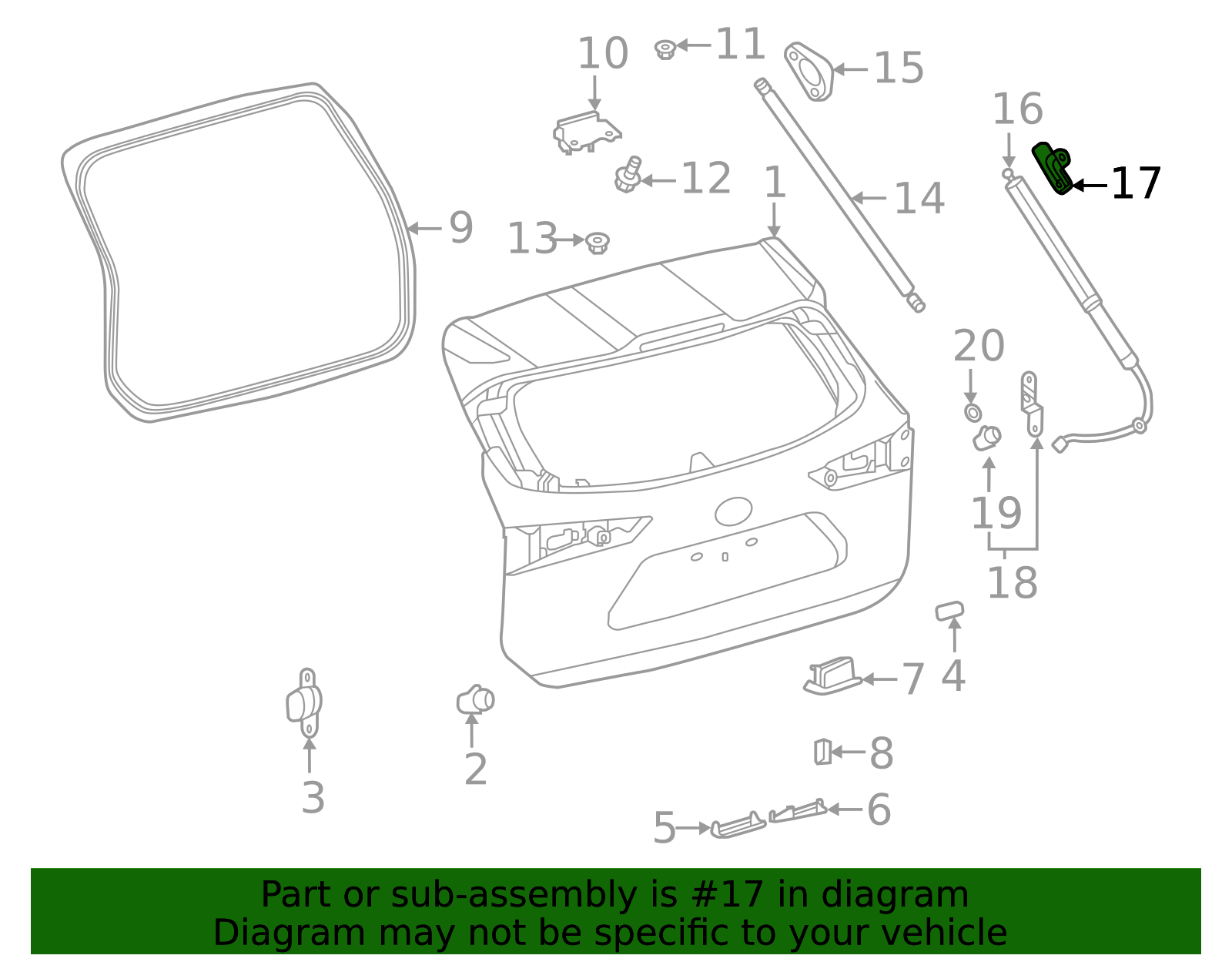 Genuine Toyota Lift Actuator Upper Bracket part# 68945-0E060 for 2020 ...