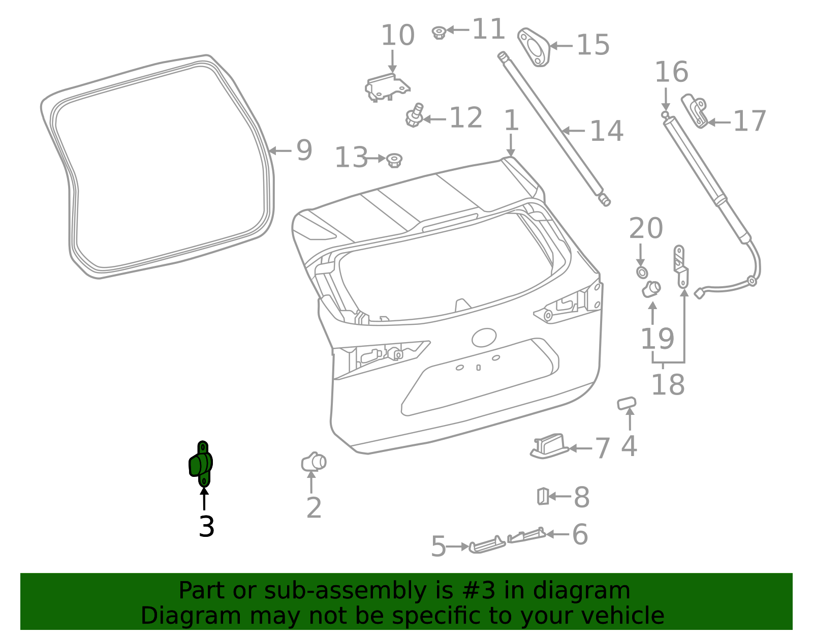 67281-0E050 - 2020-2024 Toyota Highlander - Lift Gate Stopper | Nucar ...