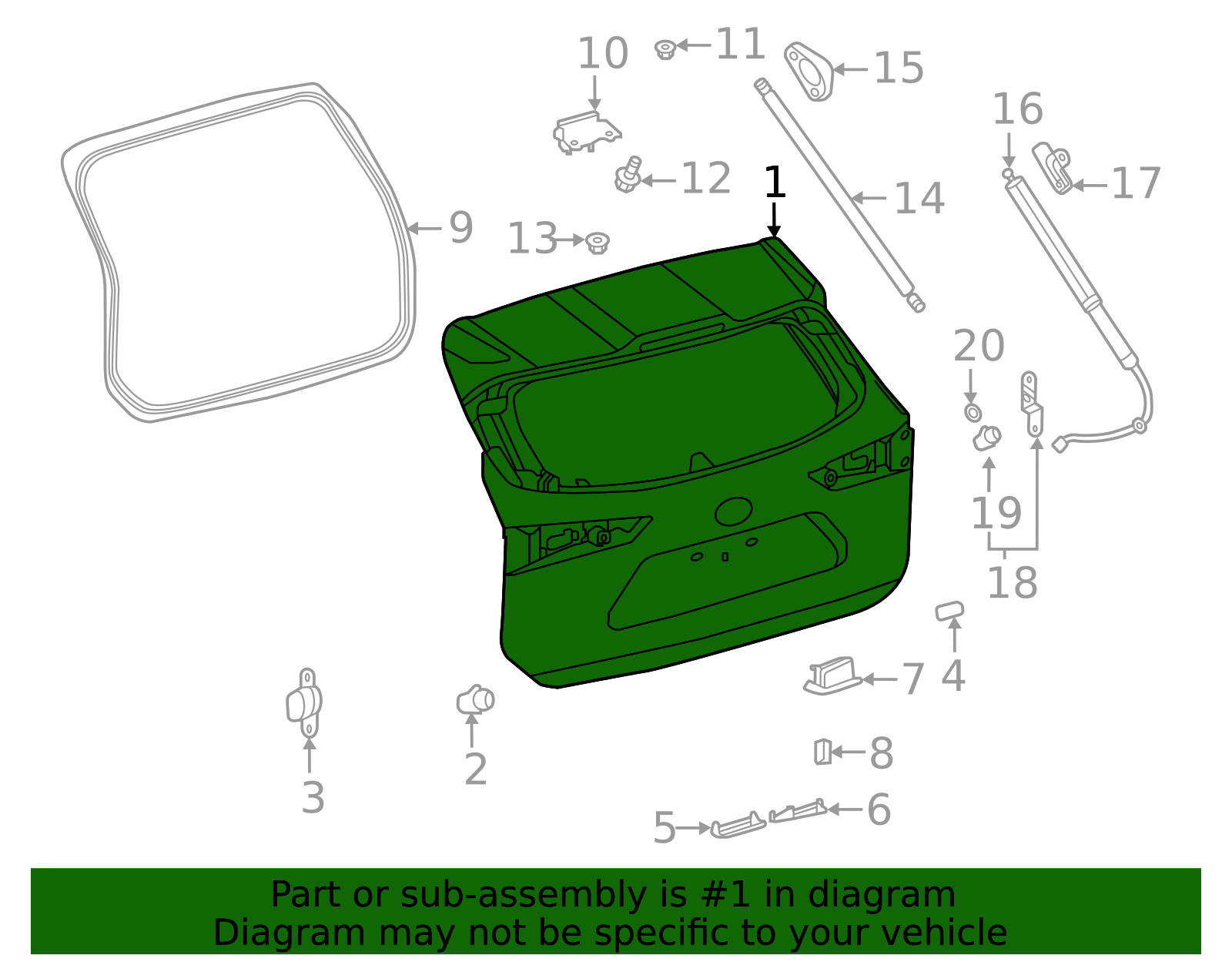 2023-2024 Toyota Highlander Lift Gate 67005-0E531 | Toyota Parts Center