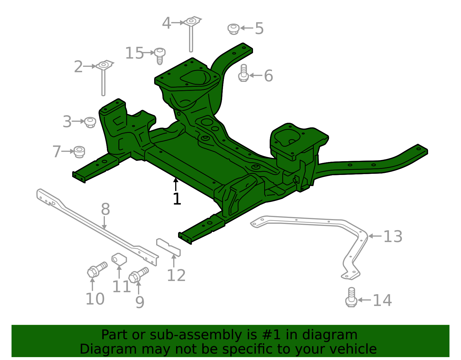 2015-2025 Ford Mustang Engine Cradle PR3Z-5C145-C | QuirkParts