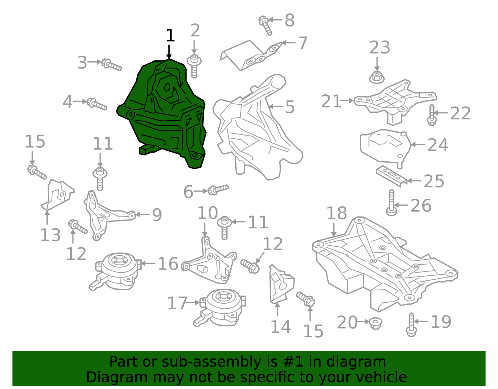 2020-2021 Audi A8 Quattro Eng.Mounting 4M0-199-255-BQ | TascaParts.com