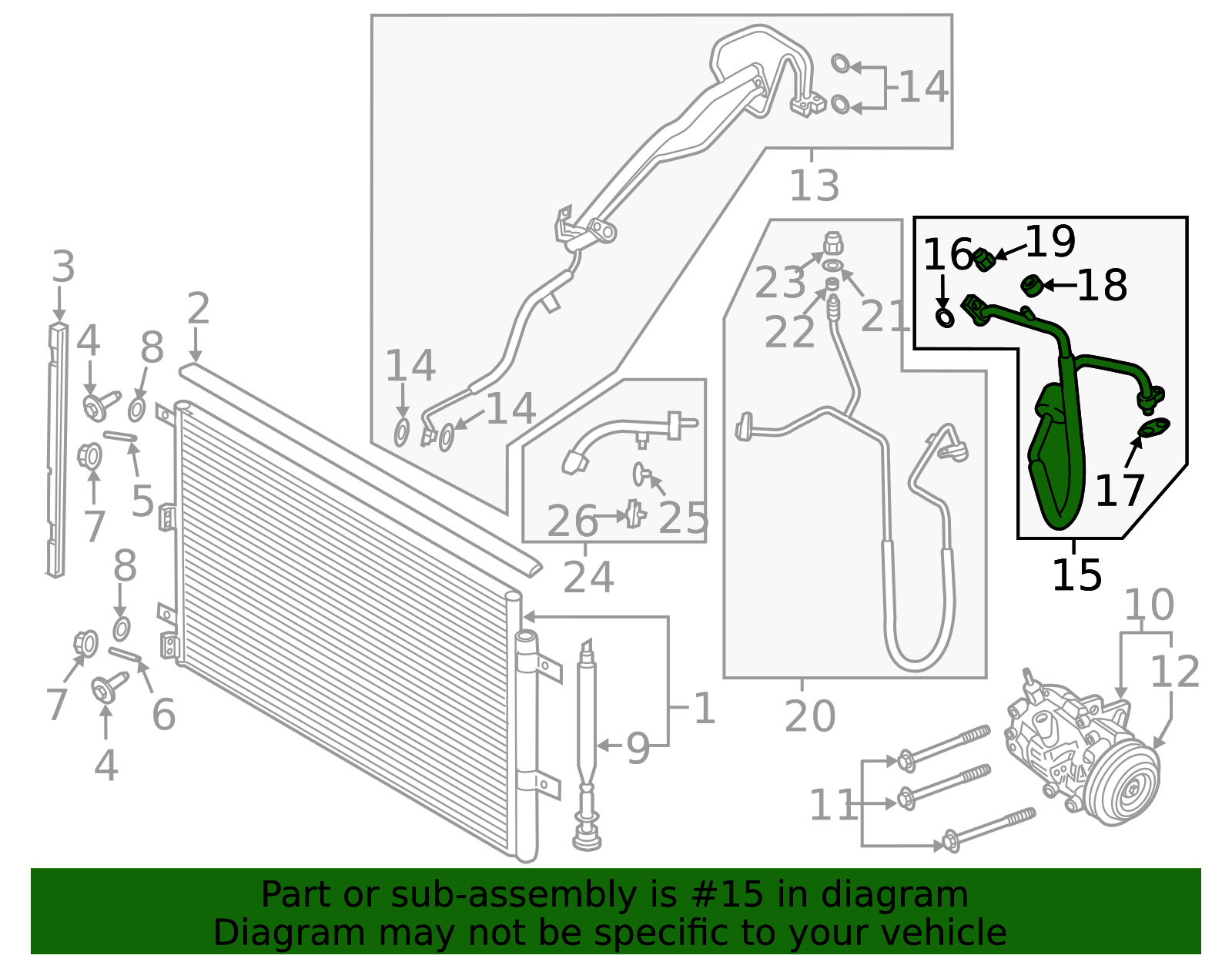 HL3Z-19867-M - A/C Refrigerant Suction Hose 2017-2024 Ford | Ford Parts ...