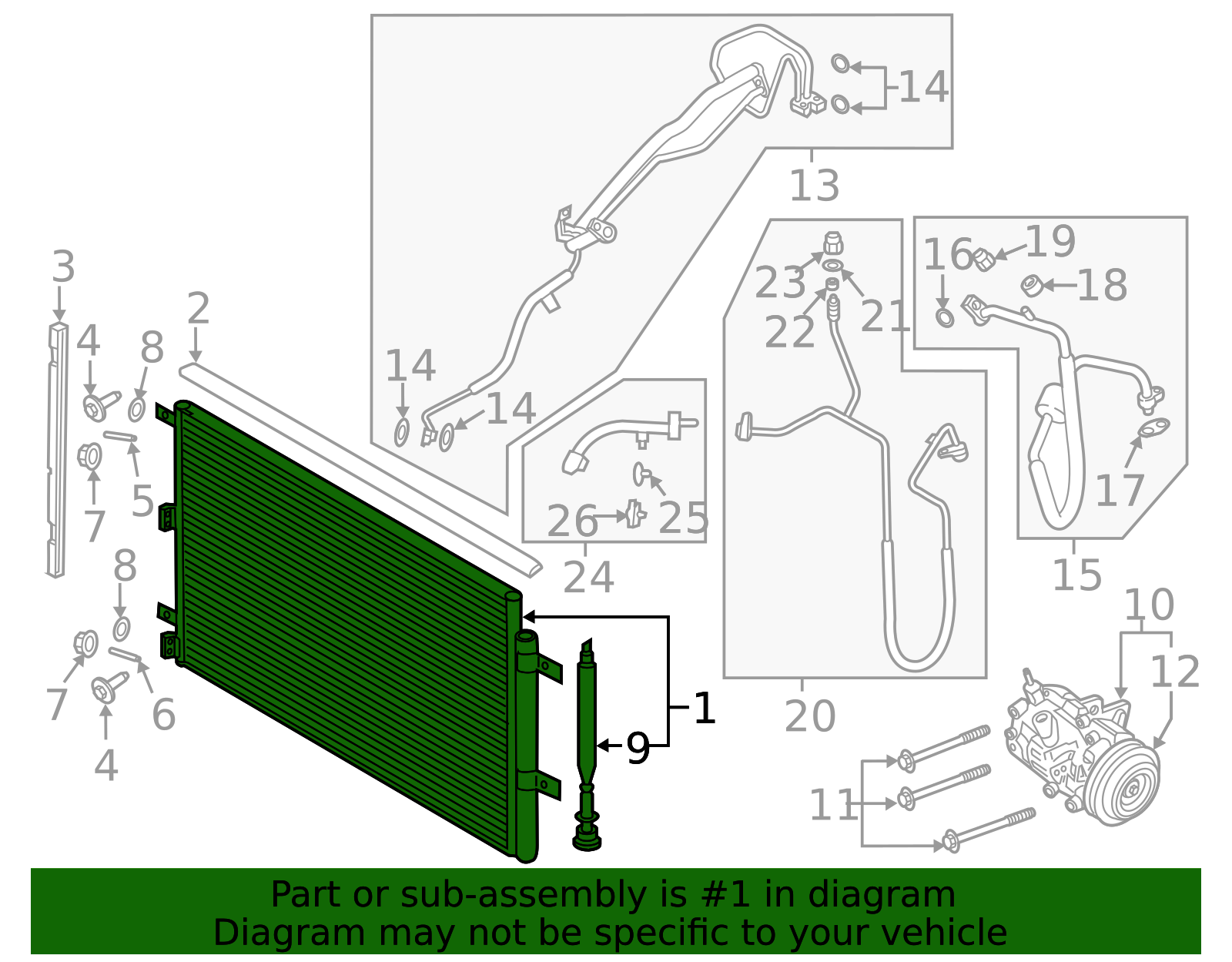 2017-2024 Ford Motorcraft™ A/C Condenser YJ-742 | QuirkParts