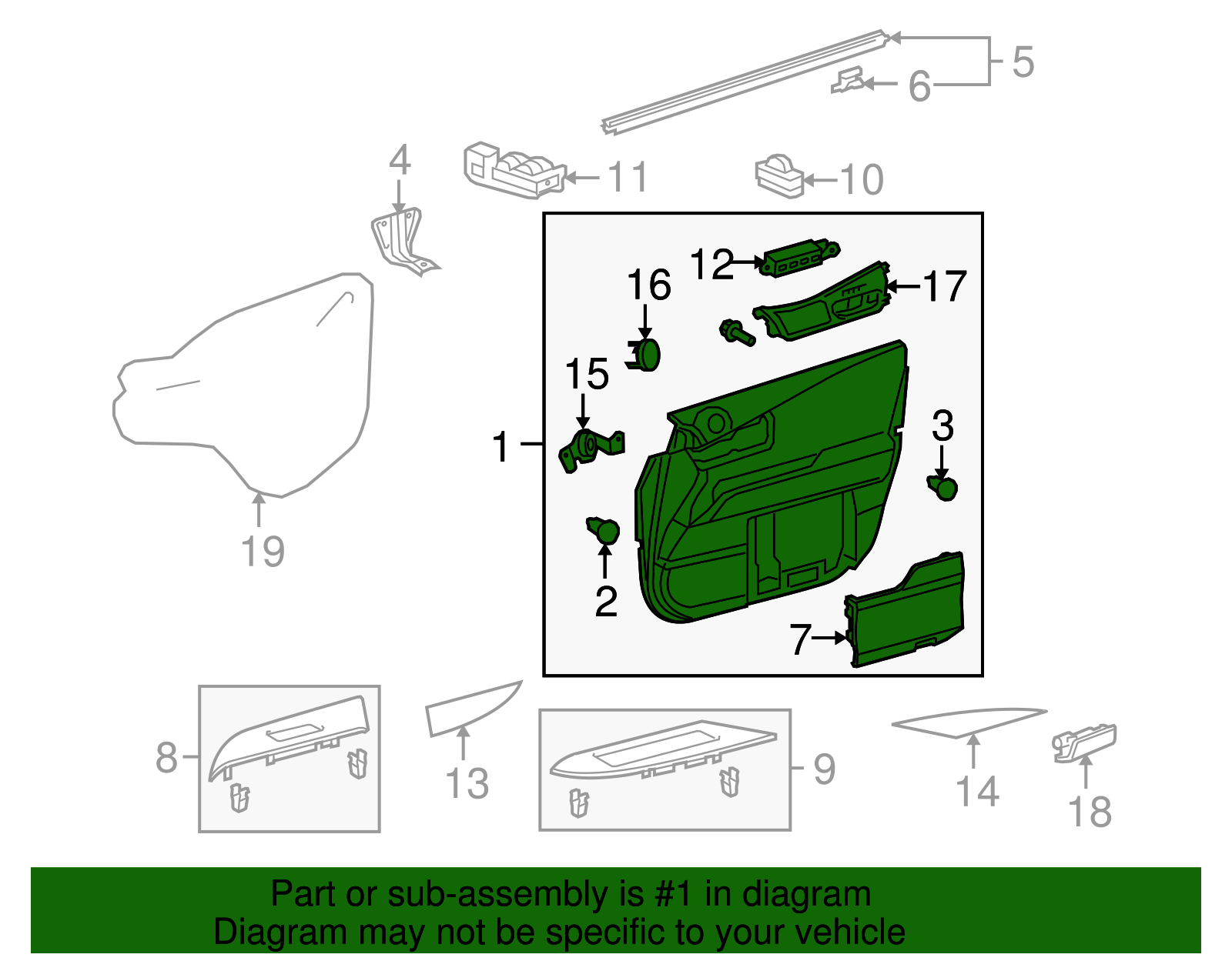 2013-2015 Lexus | Door Trim Panel | 67610-48870-C3 | OEM Vehicle Parts