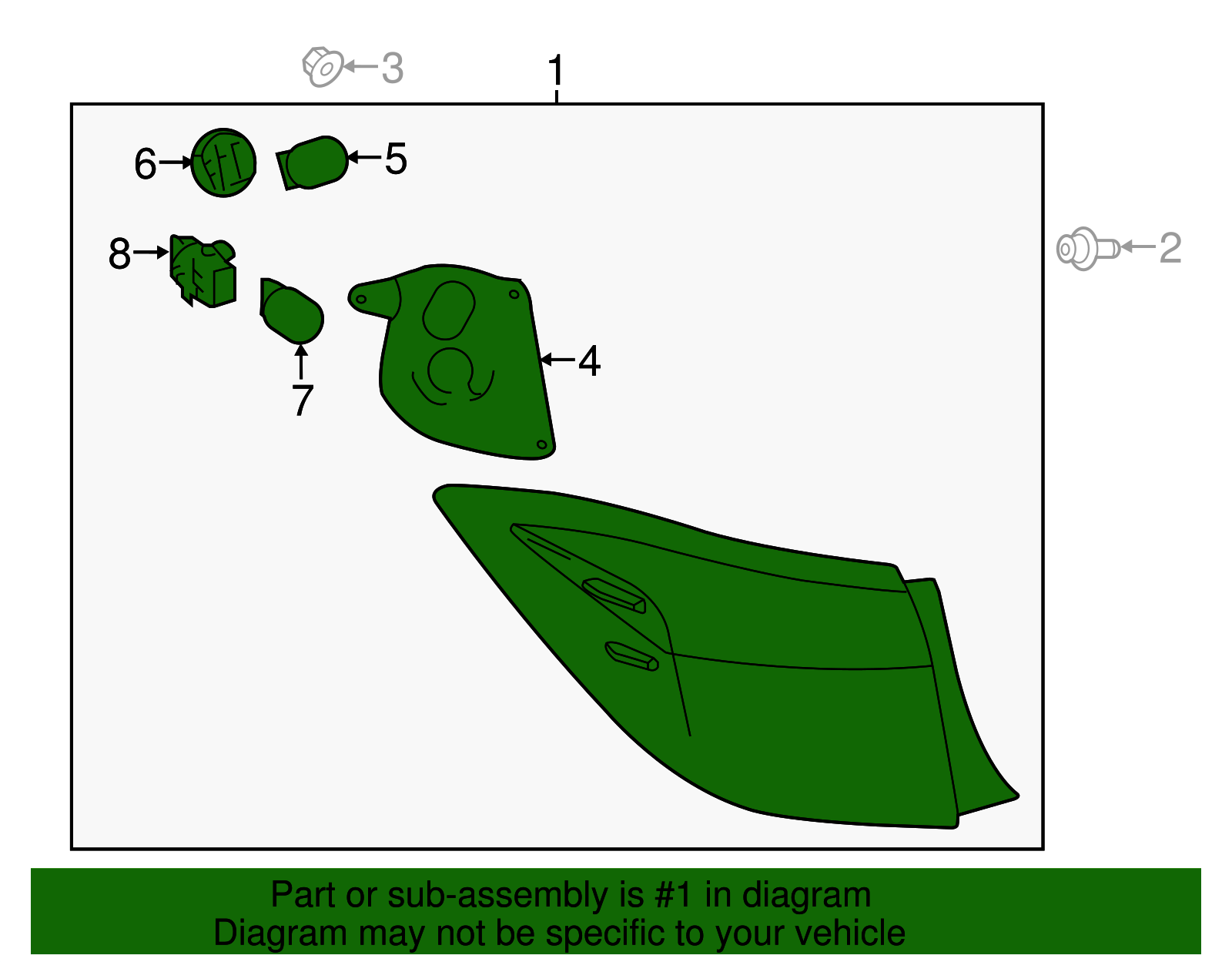 2017-2019 Toyota Corolla Rear Lamp Assembly - DRIVERS SIDE 81560-02B10 ...