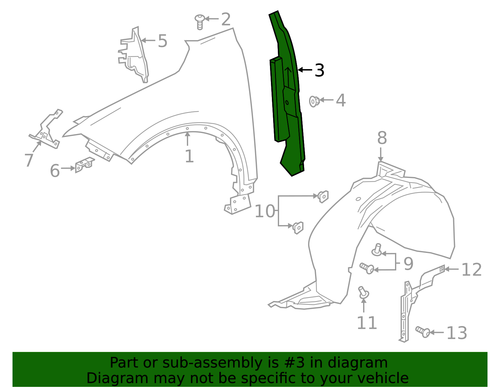 2019-2026 Chevrolet Blazer Front Fender Insulator 42441955 GM ...