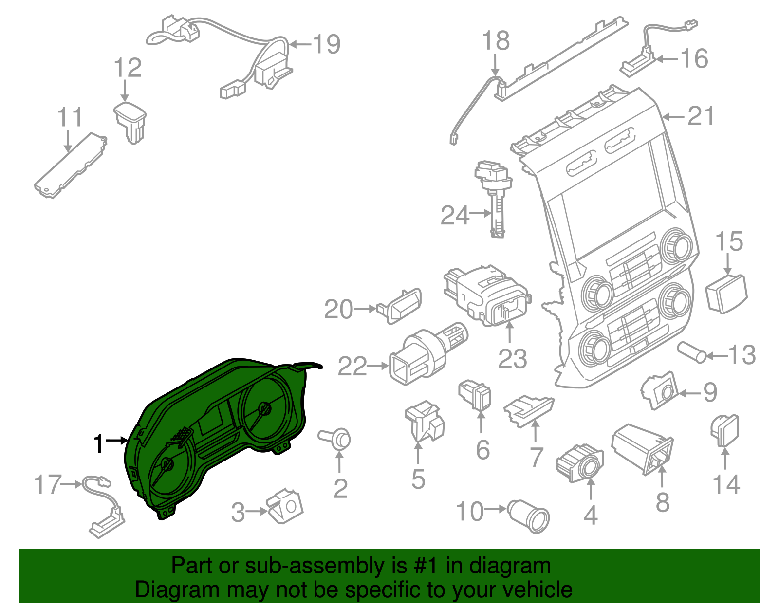 2017 Ford F-150 | Cluster Assembly | HL3Z-10849-AAA | Walls' Ford Parts
