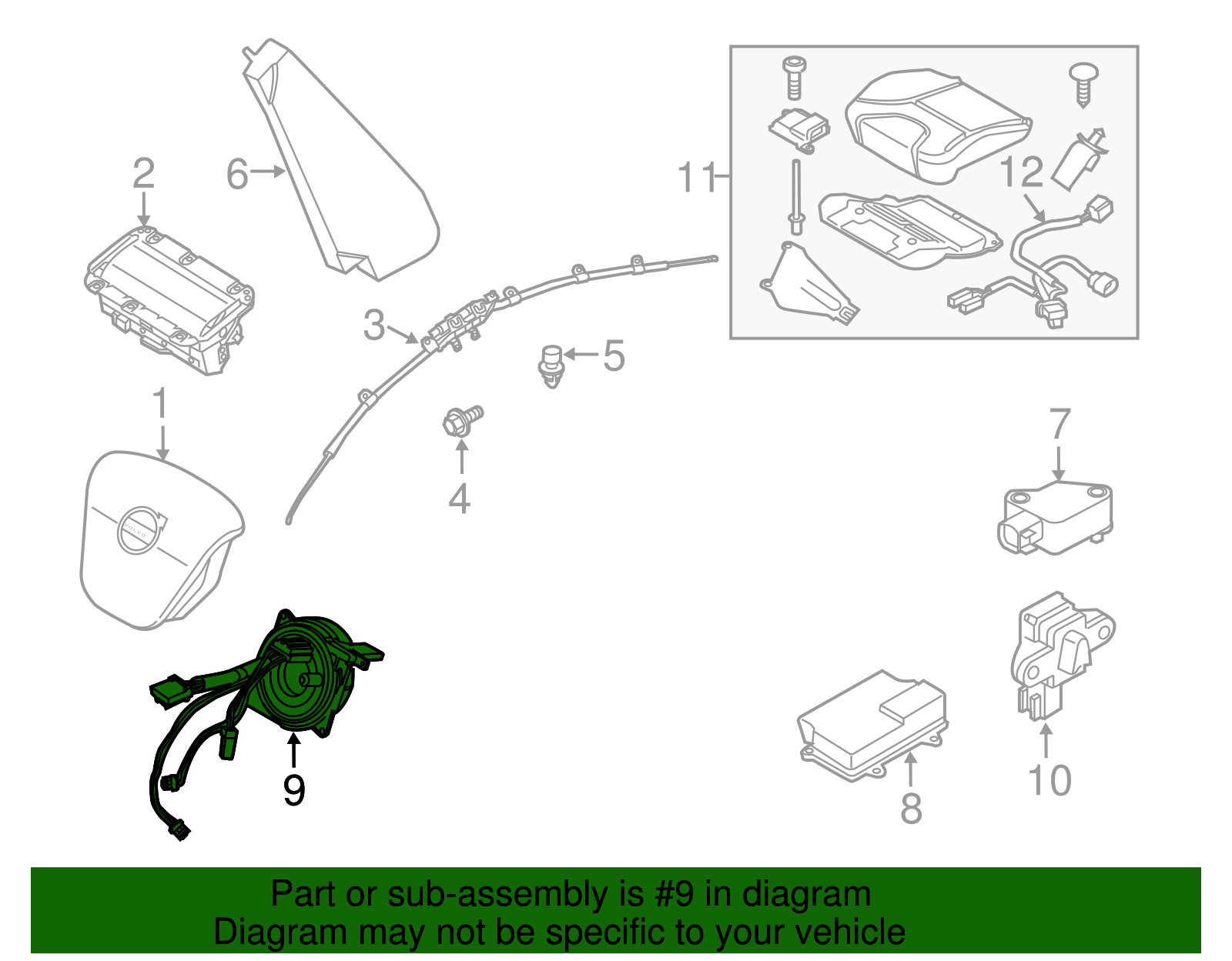 2009-2018 Volvo Clock Spring 31343218 | TascaParts.com