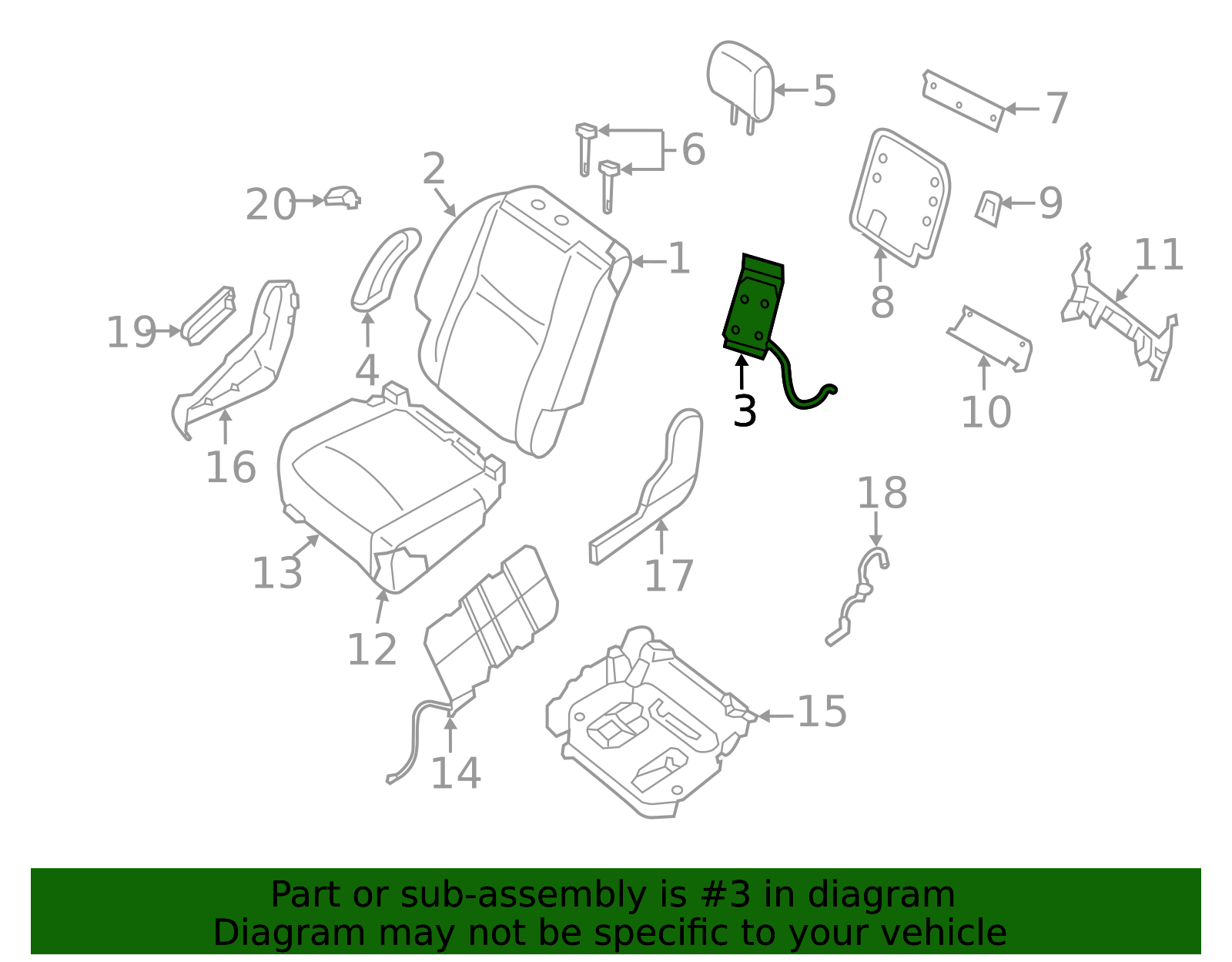 88635-3JP1A - Seat Back Heater 2018-2020 Nissan Pathfinder | Official ...
