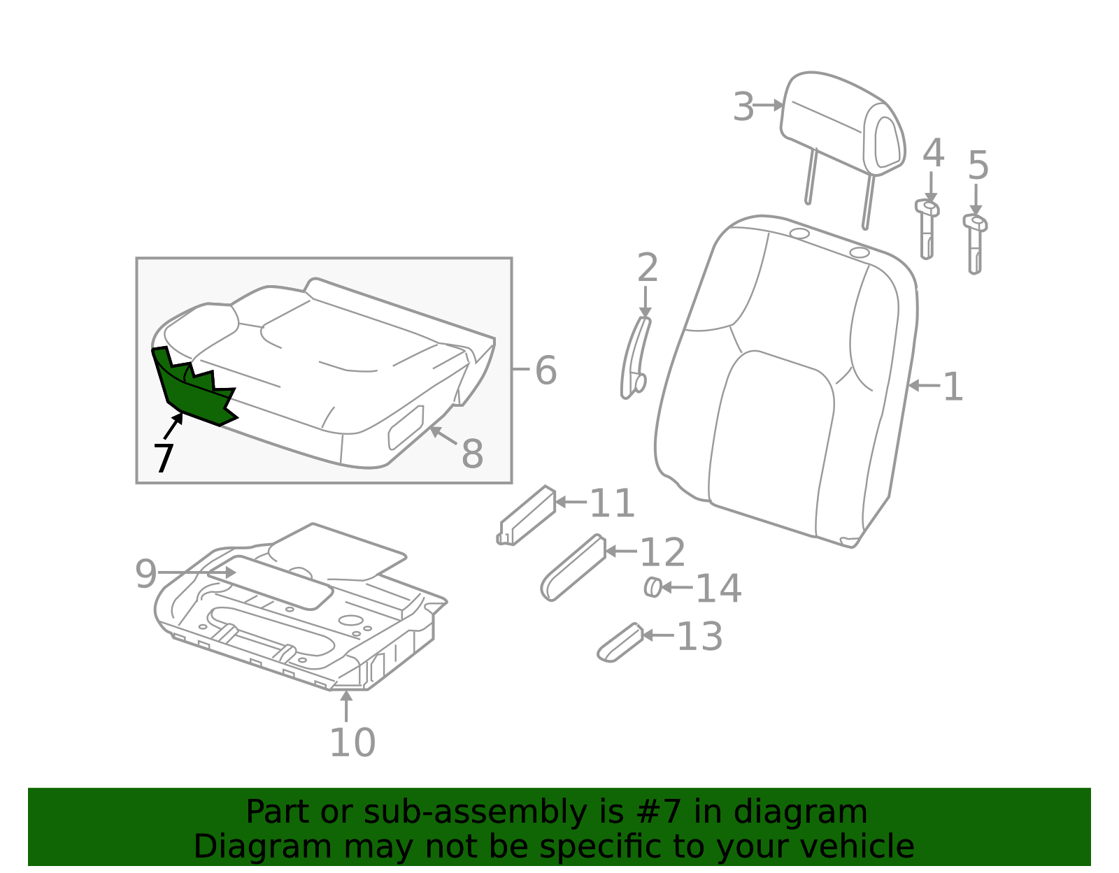 87361-EA000 - Seat Cushion Pad 2005-2021 Nissan | Official Nissan Parts ...