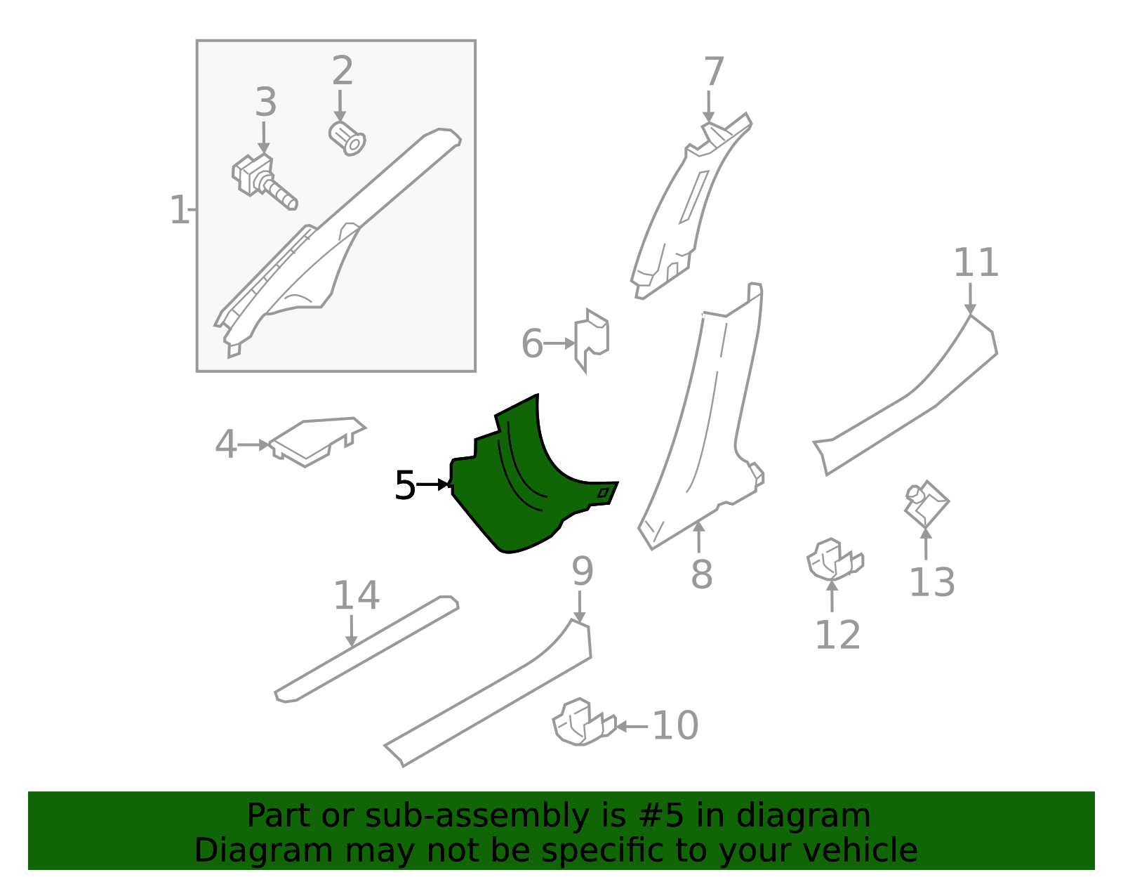 2013-2025 Nissan LEAF Cowl Trim 66901-5SA0A | My Nissan Part