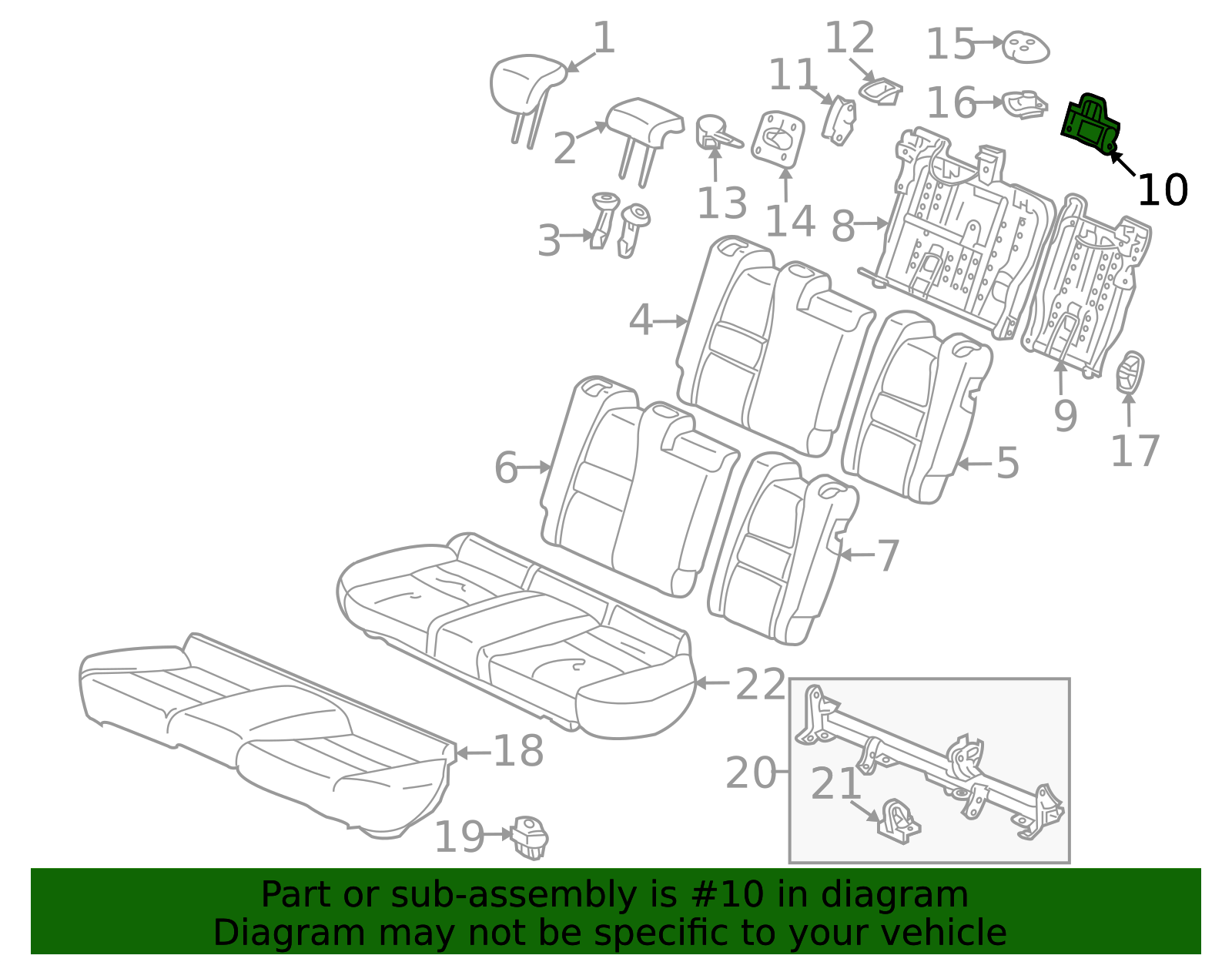 82124-TM8-A01 - Seat Back Frame Bracket 2010-2014 Honda Insight | Honda ...