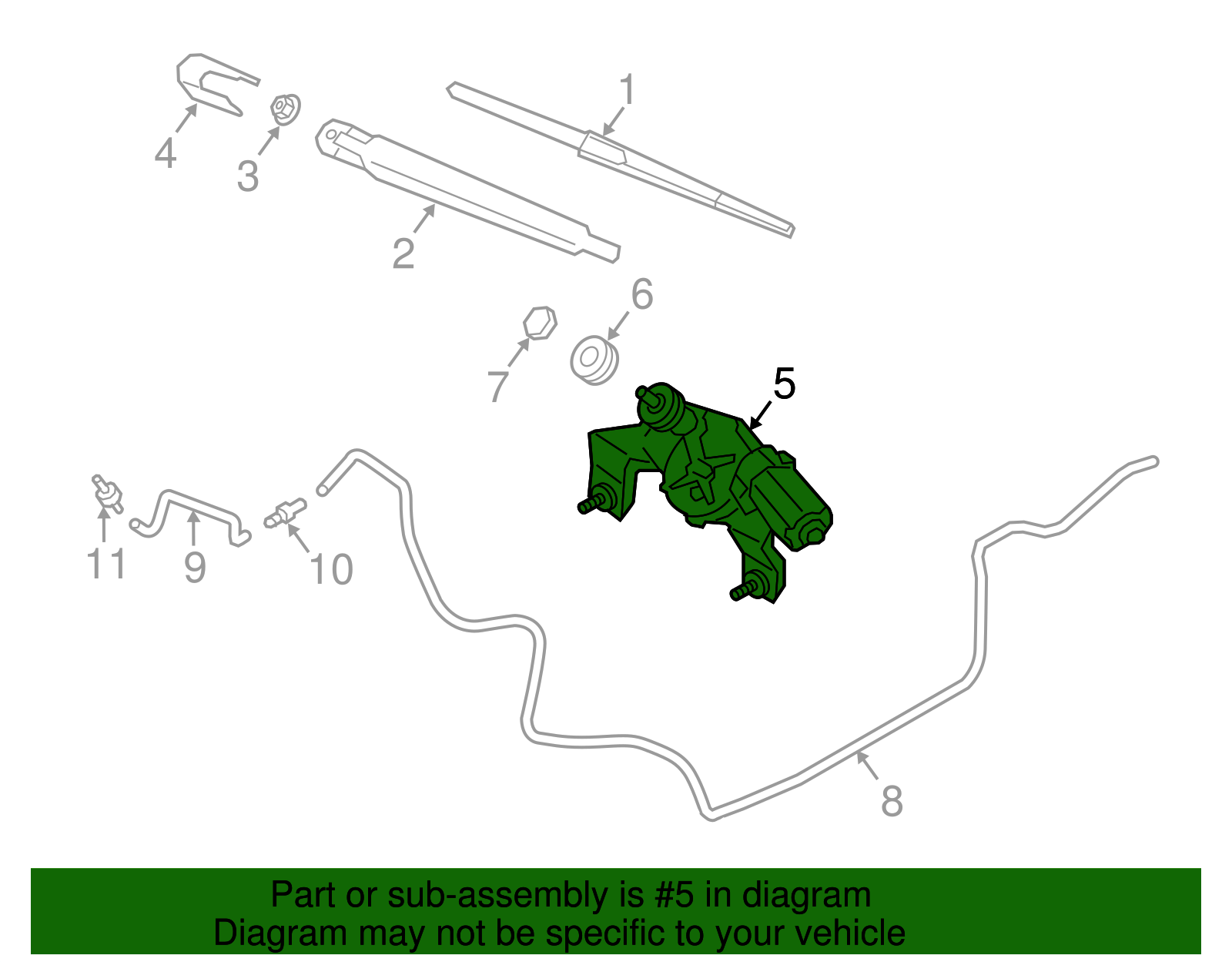2013-2018 Hyundai Santa Fe Sport Wiper Motor 98700-2W000 | OEM Parts Online