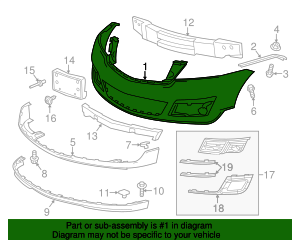2013-2017 Chevrolet Traverse Front Upper Bumper Cover 23328140 GM ...