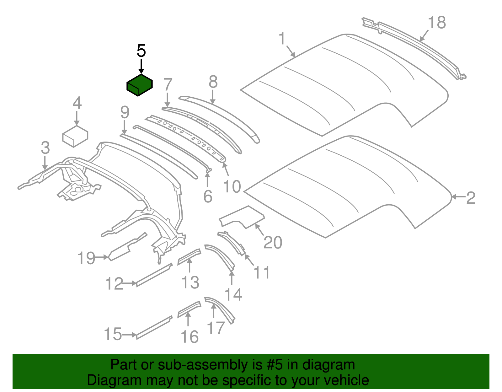 54-34-7-463-744 - High-Quality Convertible Top Hardware Kit for 2016 ...