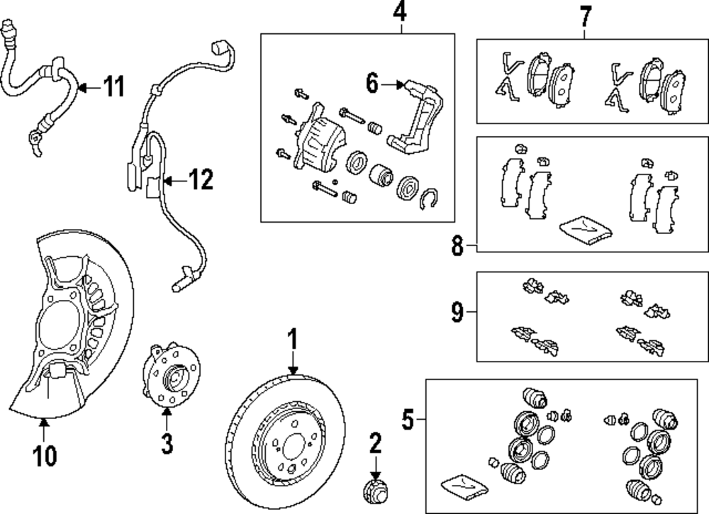 04945-48150 - Disc Brake Pad Shim Kit For 2010-2025 Lexus | Lexus OE Parts