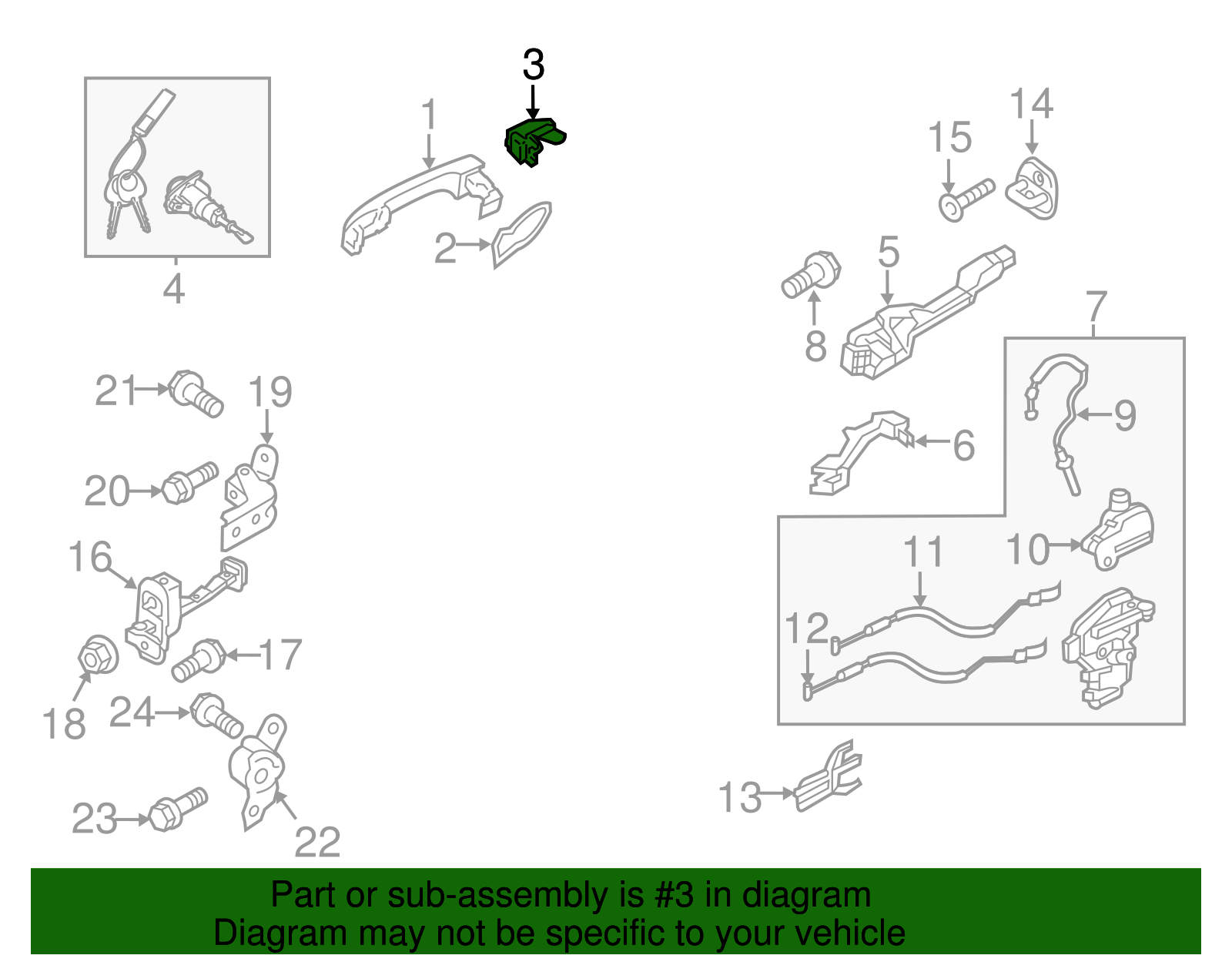 2015-2021 Kia Sedona Handle, Outside Cover 82652-A9030 | OEM Parts Online