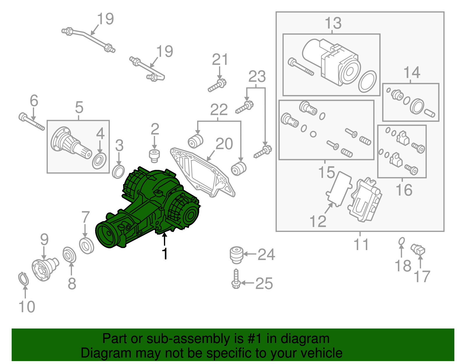 2011-2018 Audi Differential Assembly 0BF-500-043-R | Audi OEM Parts Online