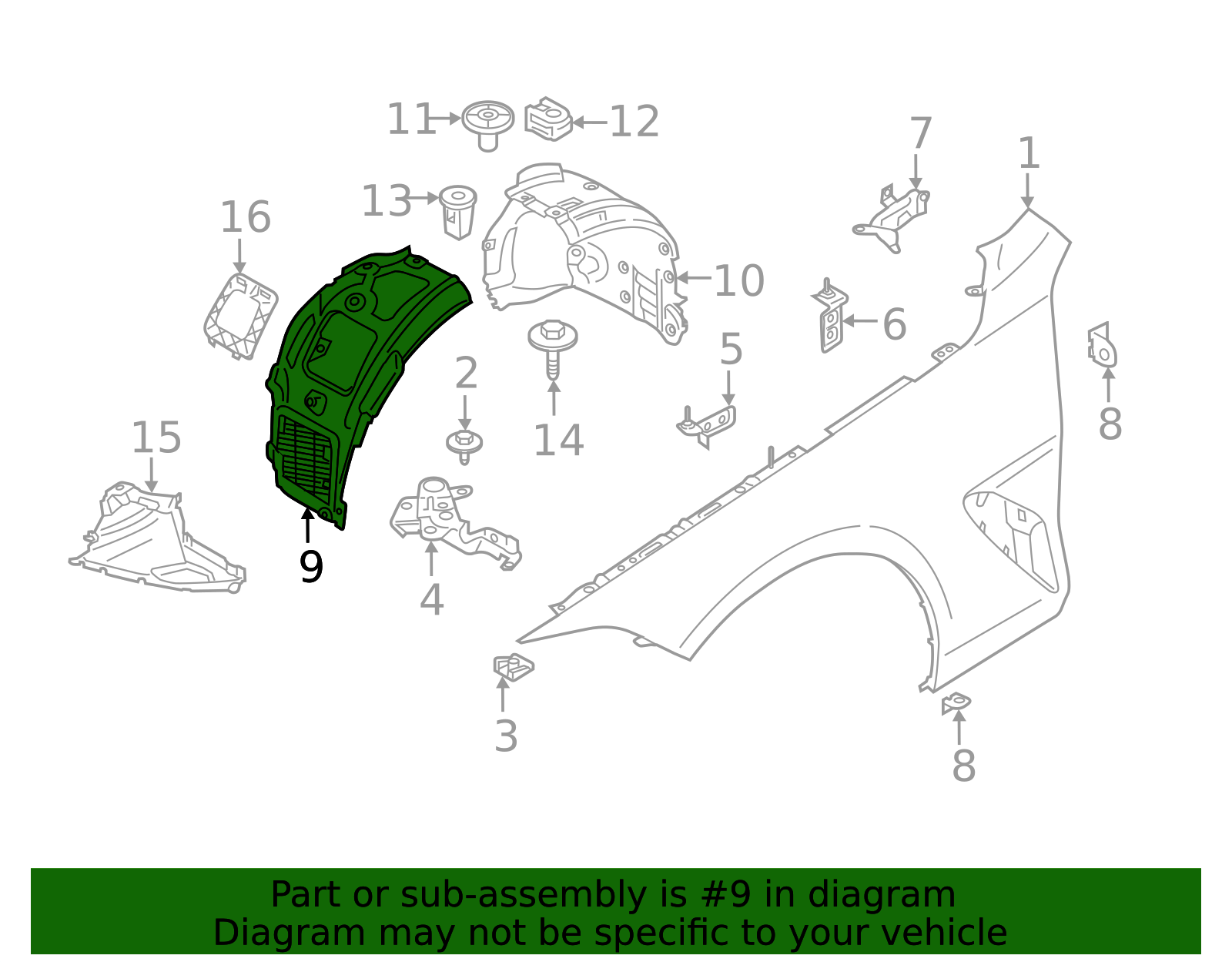 51717374735 - 2019-2025 BMW Fender Liner (51-71-7-374-735) | BMW of ...
