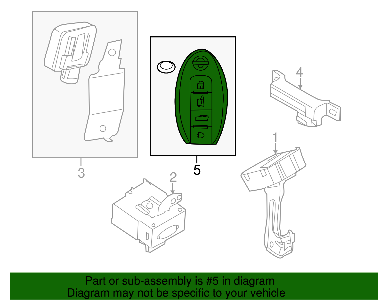 285E3-1AA7A - Remote Control Key Fob 2009-2014 Nissan | Nissan Parts ...