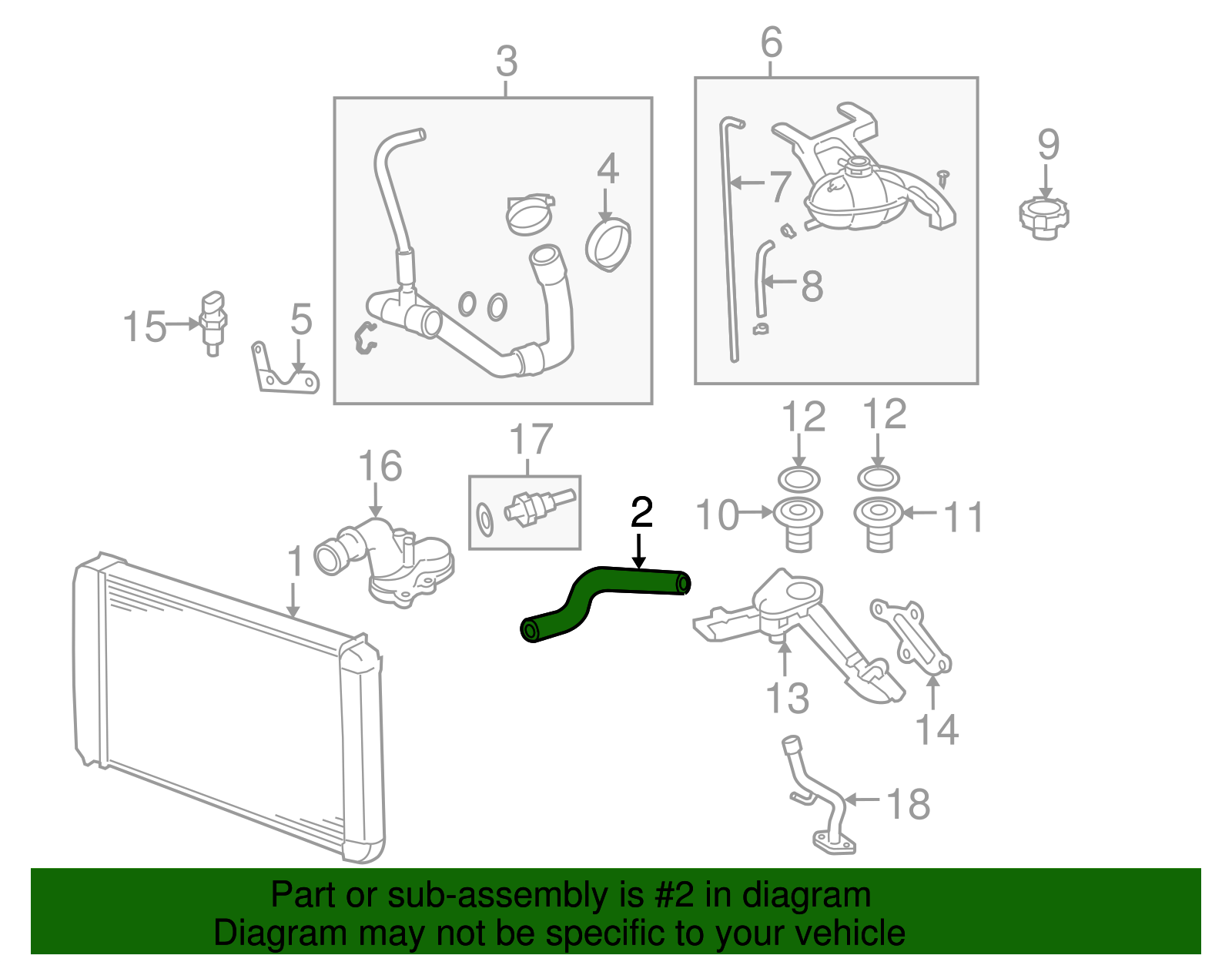 19258620 - 2006-2016 GM - Radiator Inlet Hose | My GM Part