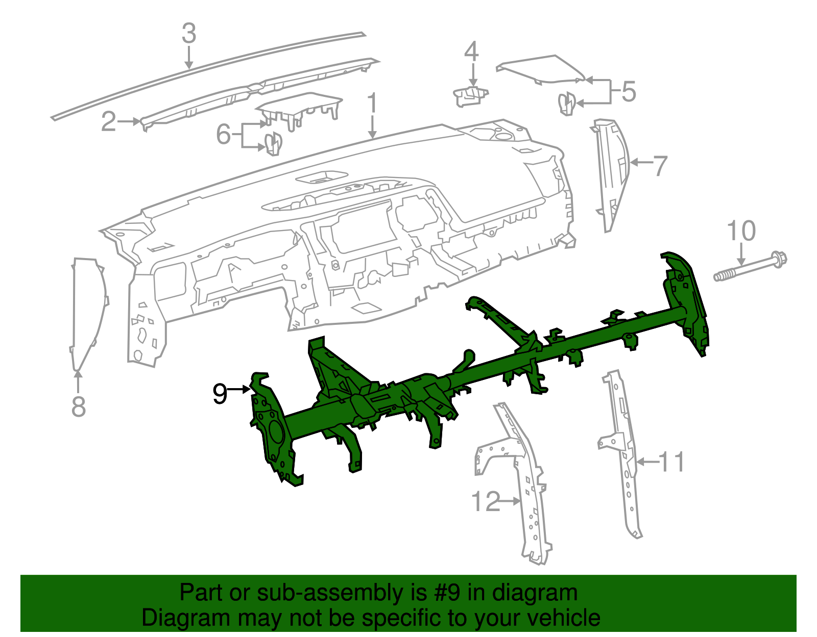 2014-2016 Toyota Highlander Reinforced Beam 55330-0E060 | Toyota Parts ...