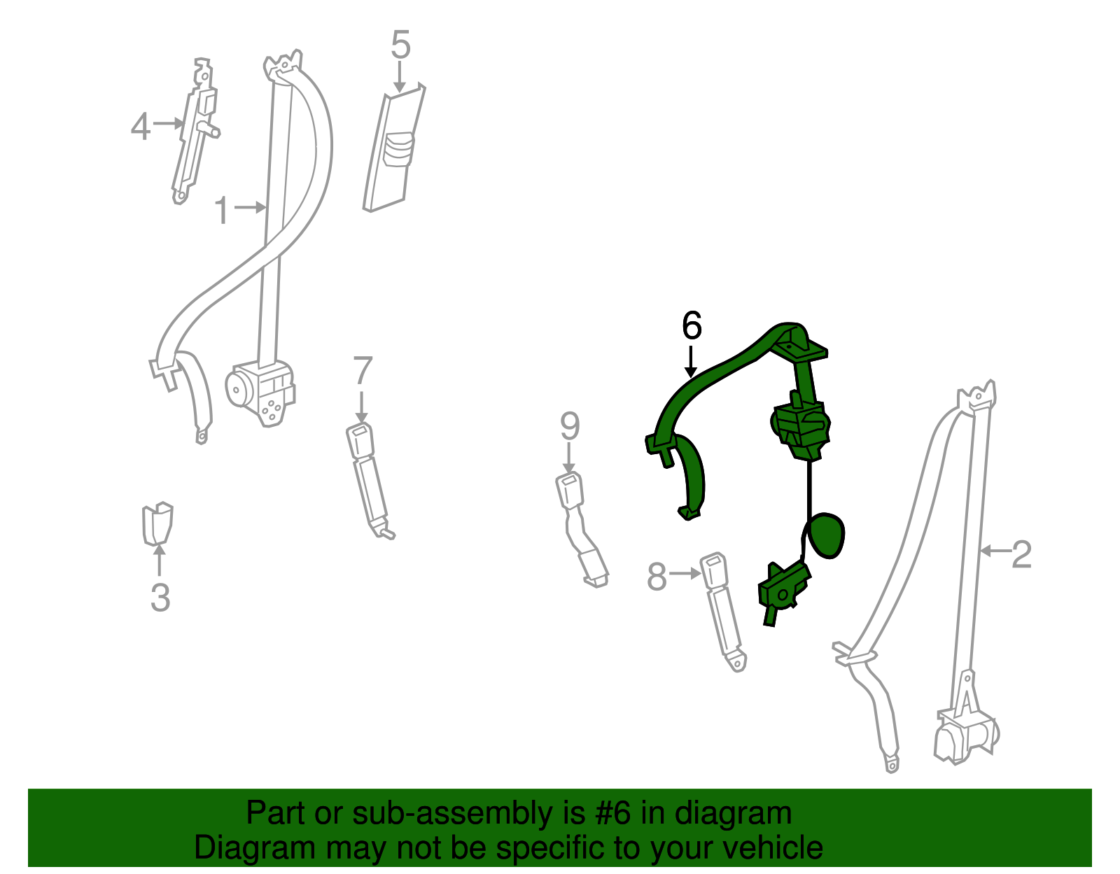 2014-2017 Toyota Tundra Lap & Shoulder Belt 73301-0C080-B0 | Toyota ...