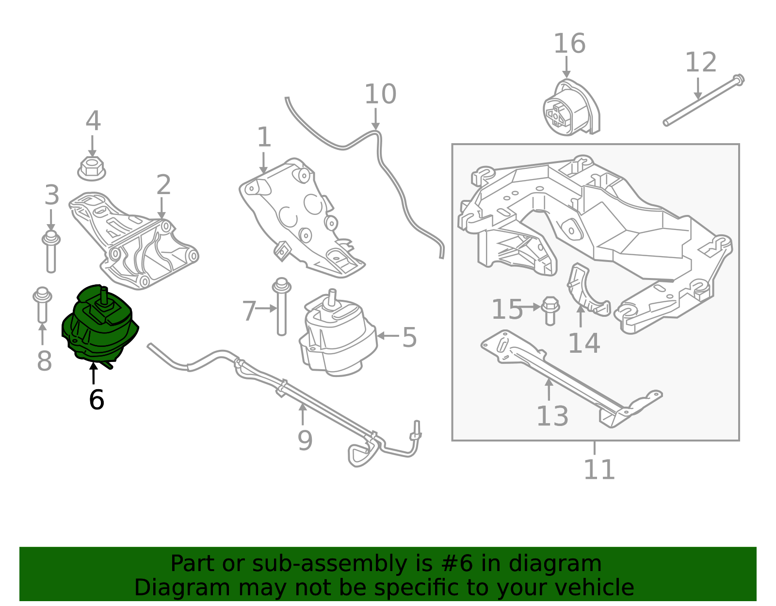 22-11-6-864-336 - Engine Support 2016-2018 BMW X5 | BMWPartsDirect.com