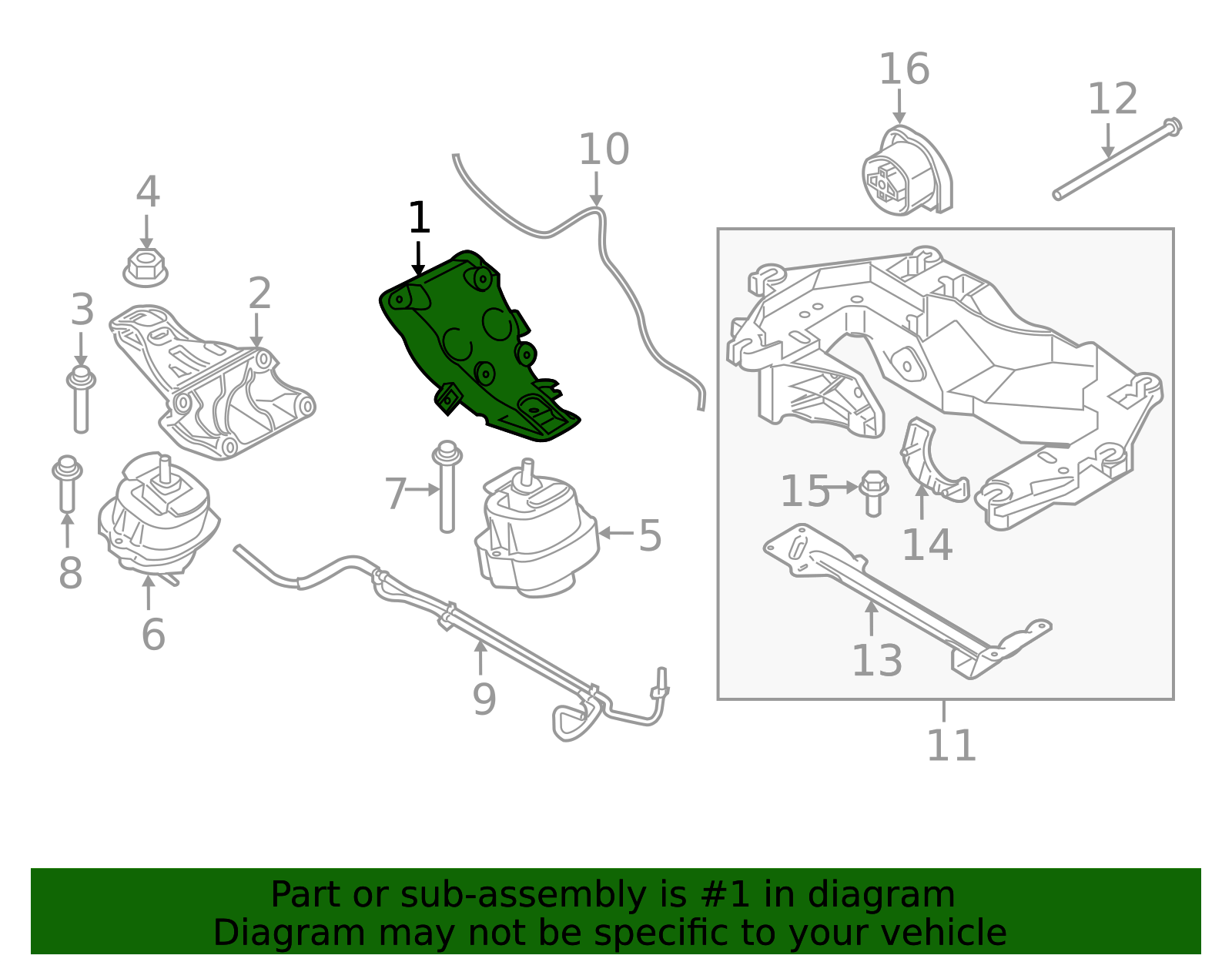 BMW Engine Mount Bracket ? Secure Powertrain Support ? Part # 22-11-6 ...